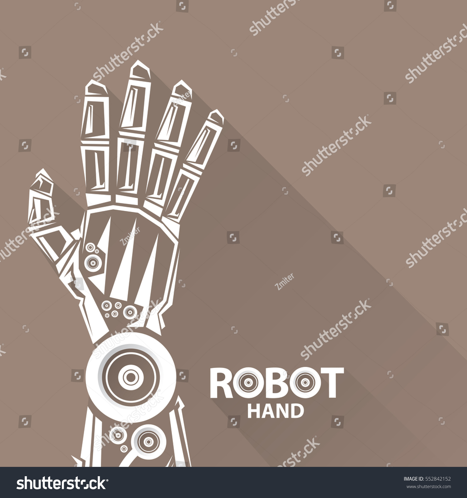 Vector Robotic Arm Symbol Robot Hand Stock Vector (Royalty Free) 552842152