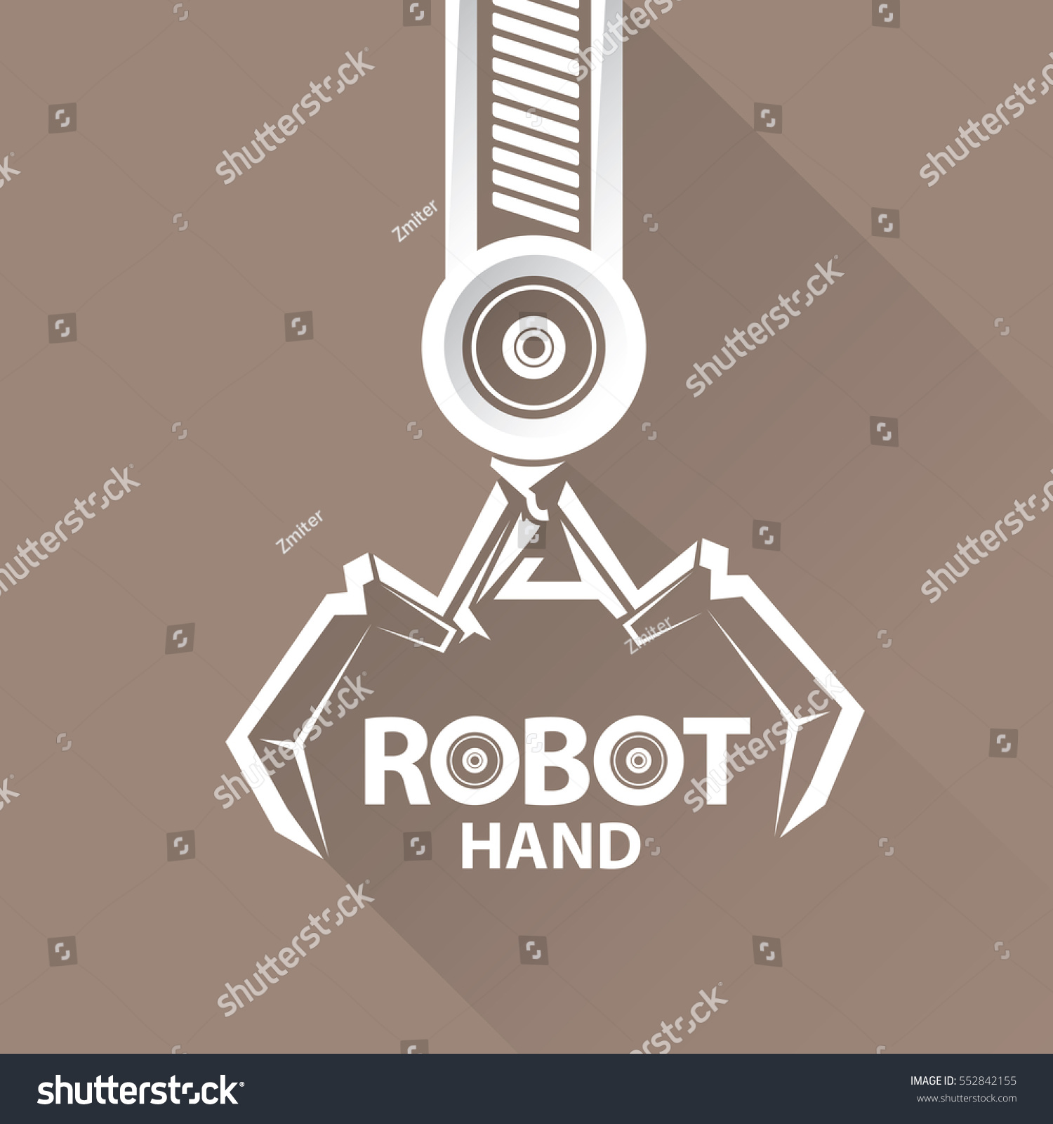 Vector Robotic Arm Symbol Robot Hand Stock Vector 552842155 - Shutterstock