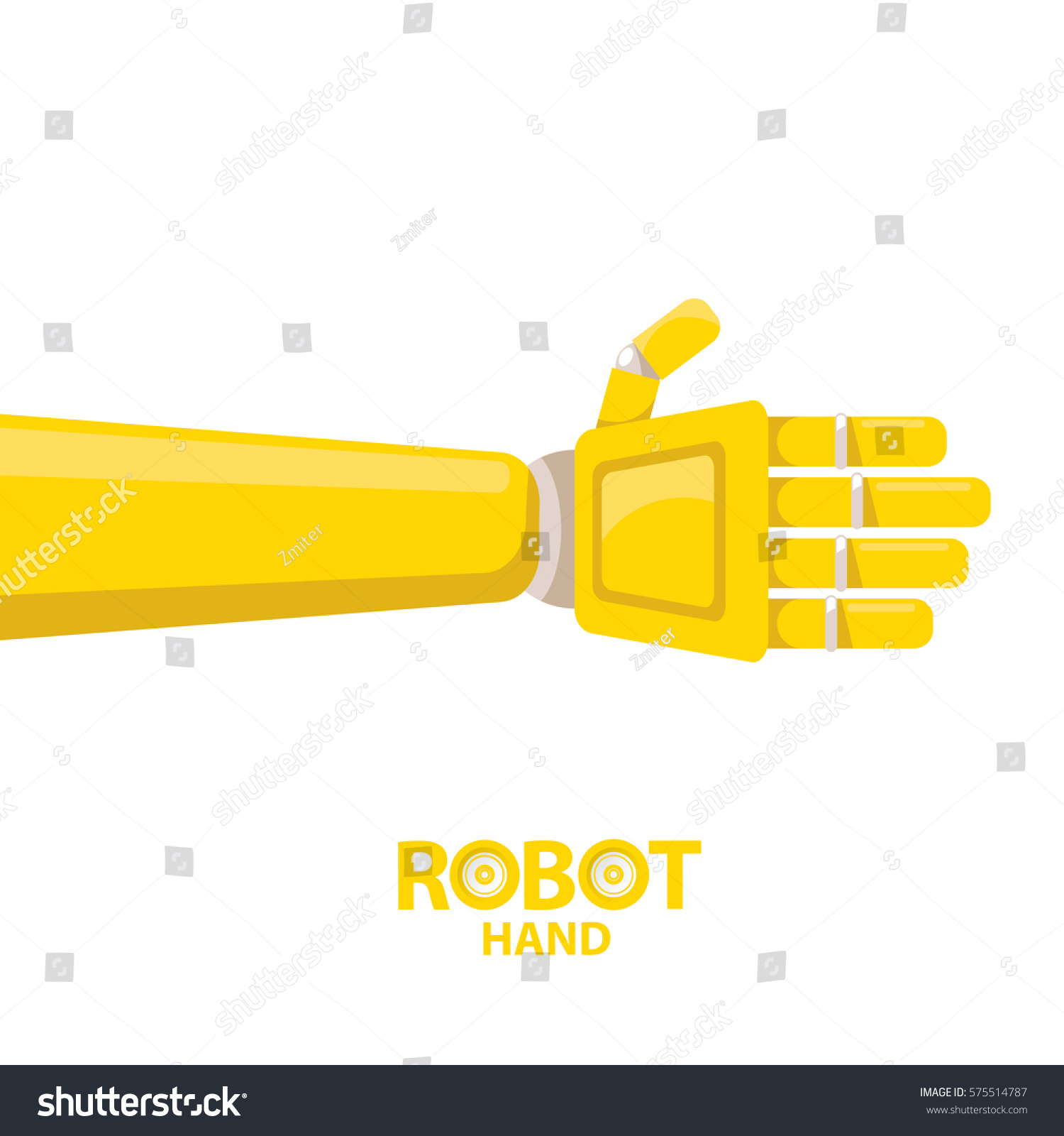 Vector Robotic Arm Symbol Robot Hand Stock Vector (Royalty Free) 575514787