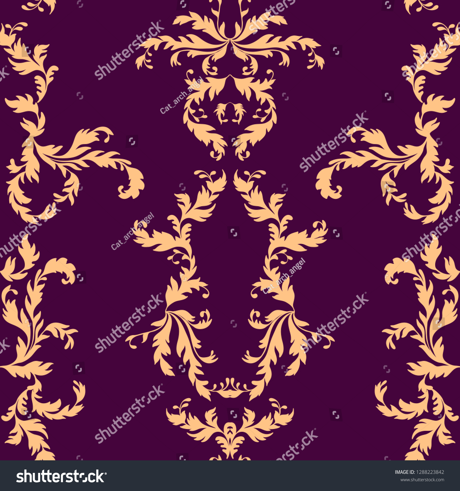 Vector Rococo Seamless Pattern Decorative Vintage Stock Vector (Royalty ...