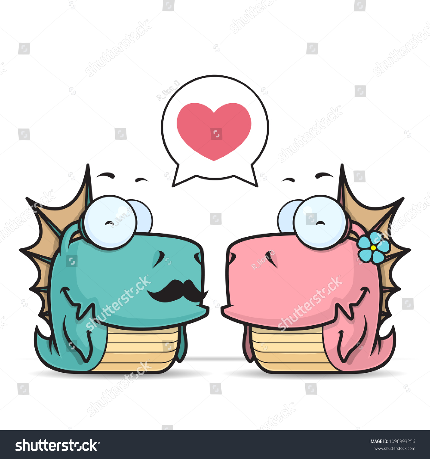 Vector Romantic Illustration Aliens Characters Stock Vector (Royalty ...