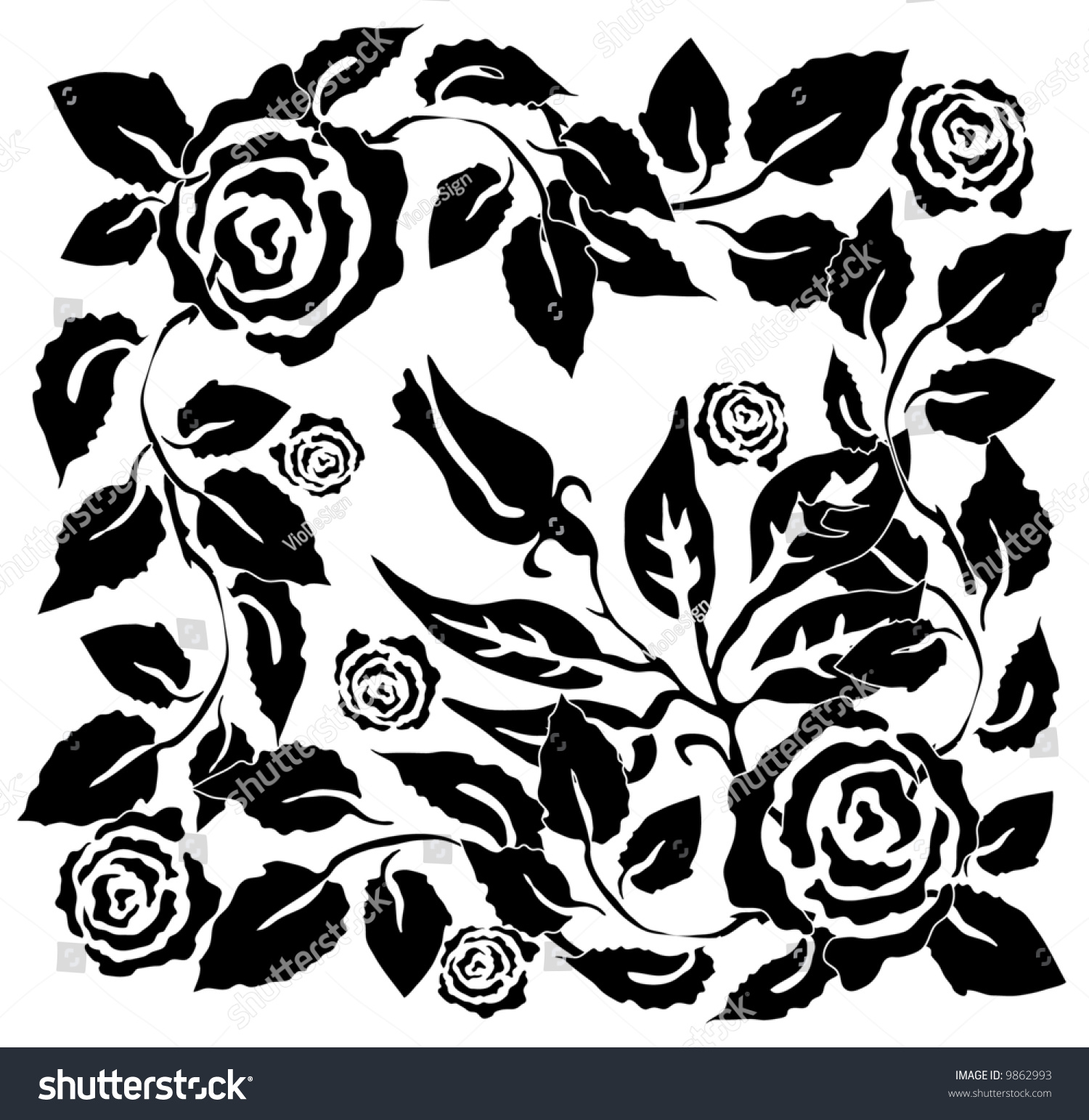 silueta de rosas vectoriales: vector de stock (libre de regalías ...