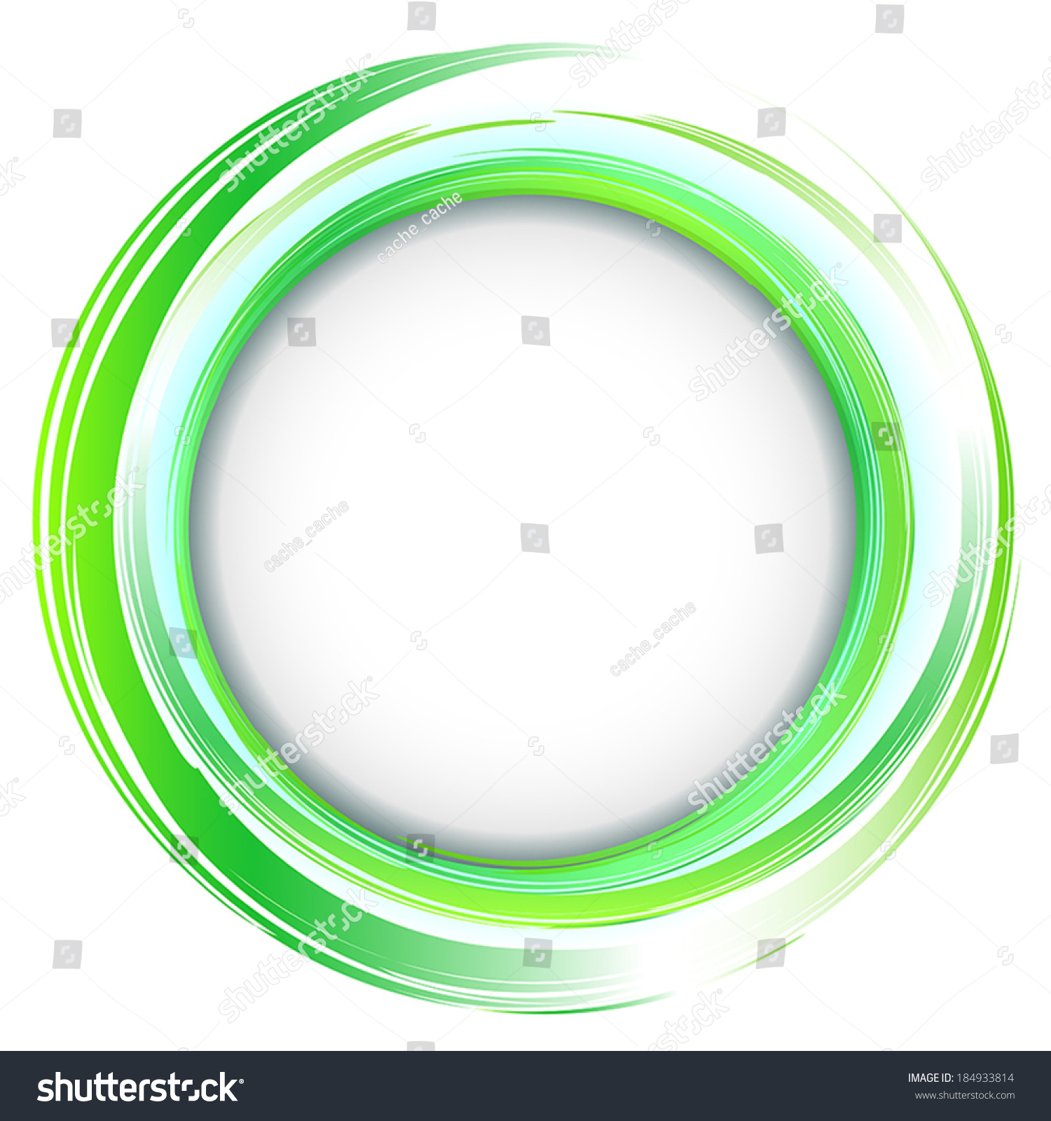 Vector Round Frame Green Background Brush Stock Vector (Royalty Free ...