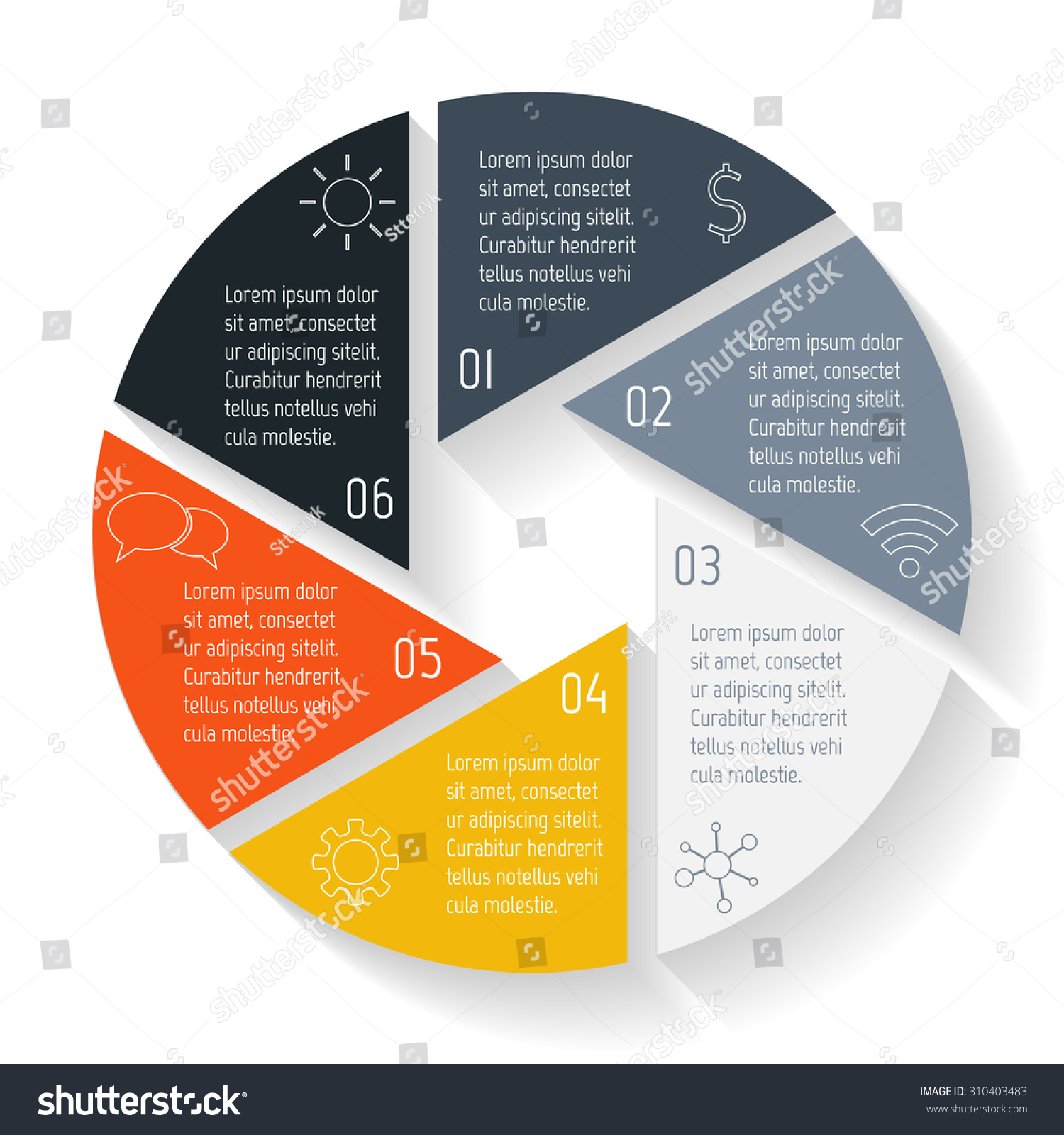 Vector Round Infographic Diagram Circular Connected: เวกเตอร์สต็อก ...