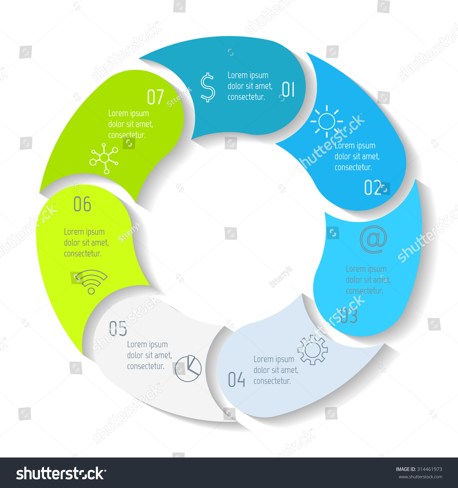 Vector Round Infographic Diagram Circular Connected 스톡 벡터(로열티 프리 ...