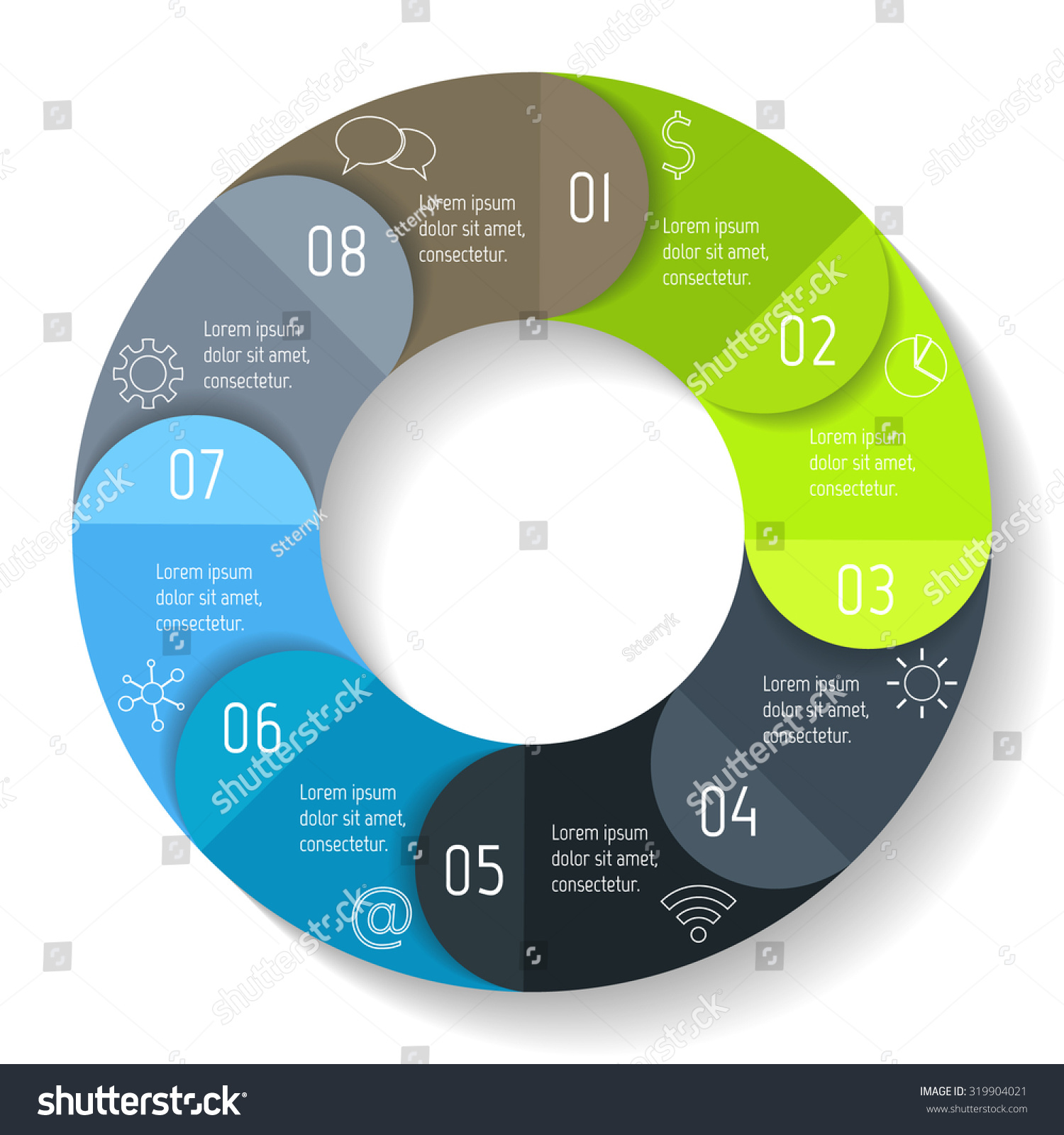 Vector Round Infographic Diagram Circular Connected: vector de stock ...