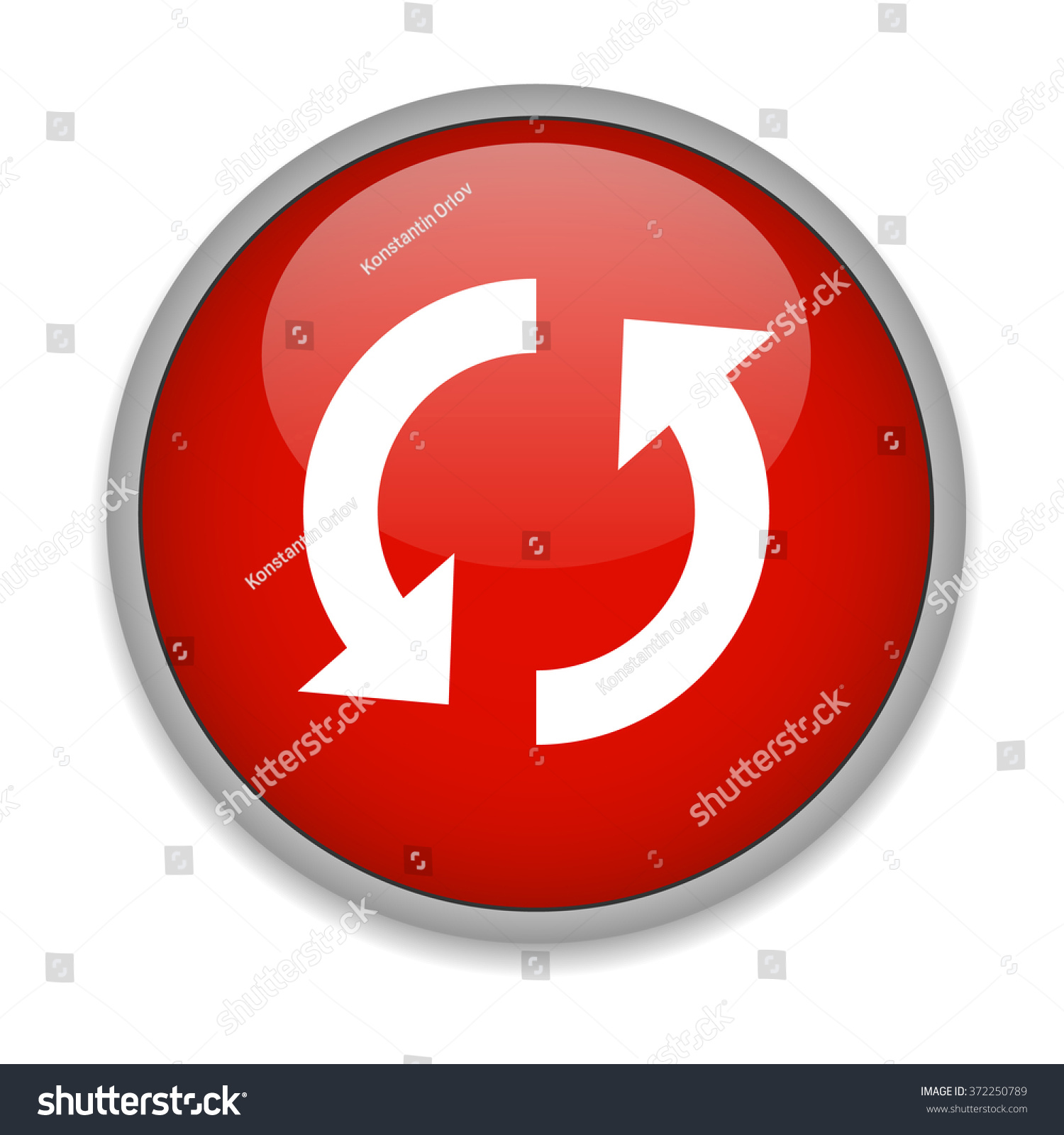 Vector Round Red Button White Sign Stock Vector (Royalty Free ...