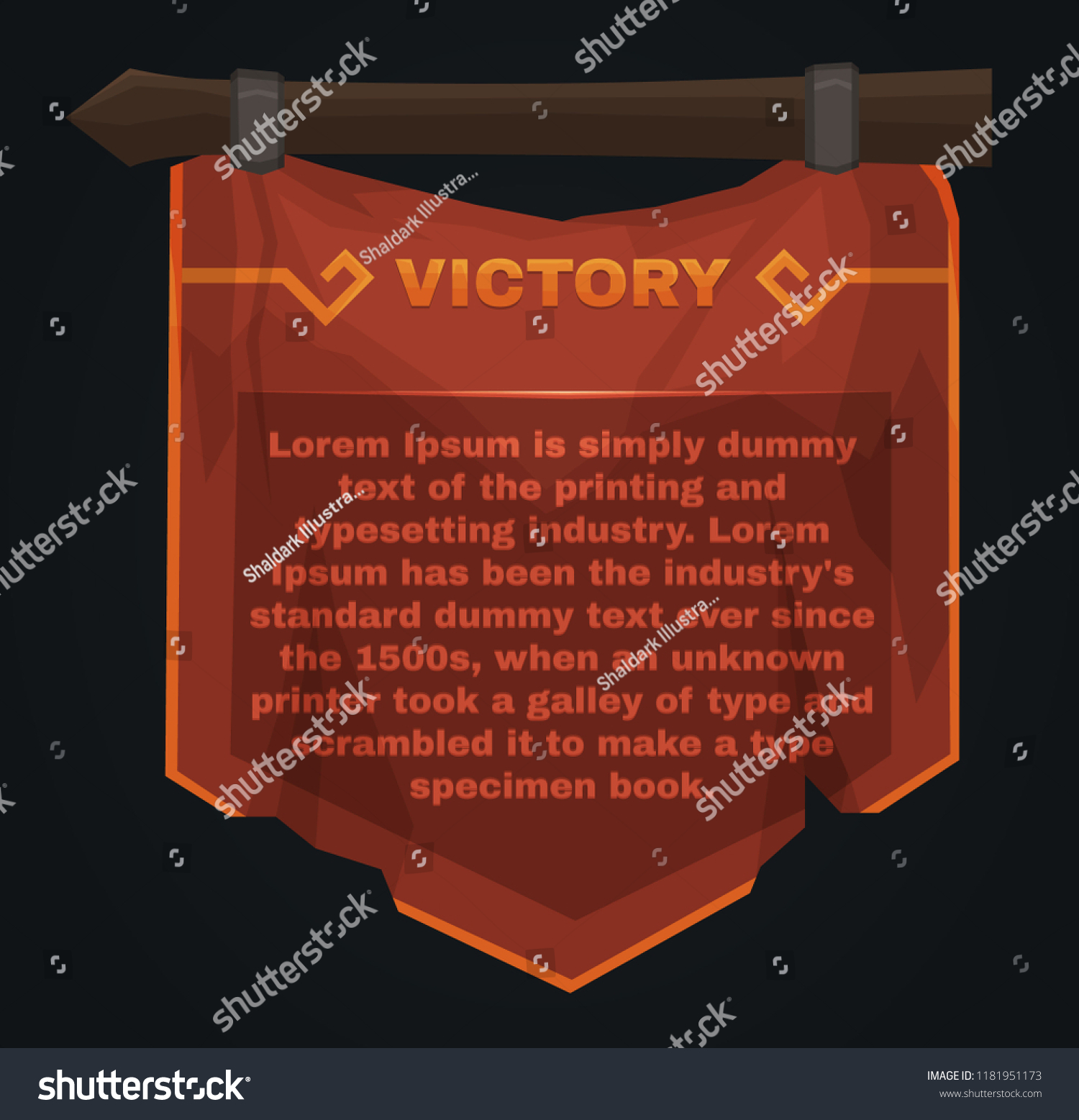 Vector Rpg Game Ui Banner Stock Vector (Royalty Free) 1181951173