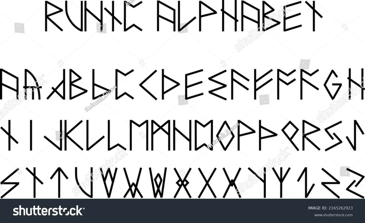 Vector Runic Scandinavian Celtic Alphabet Web Stock Vector (Royalty ...