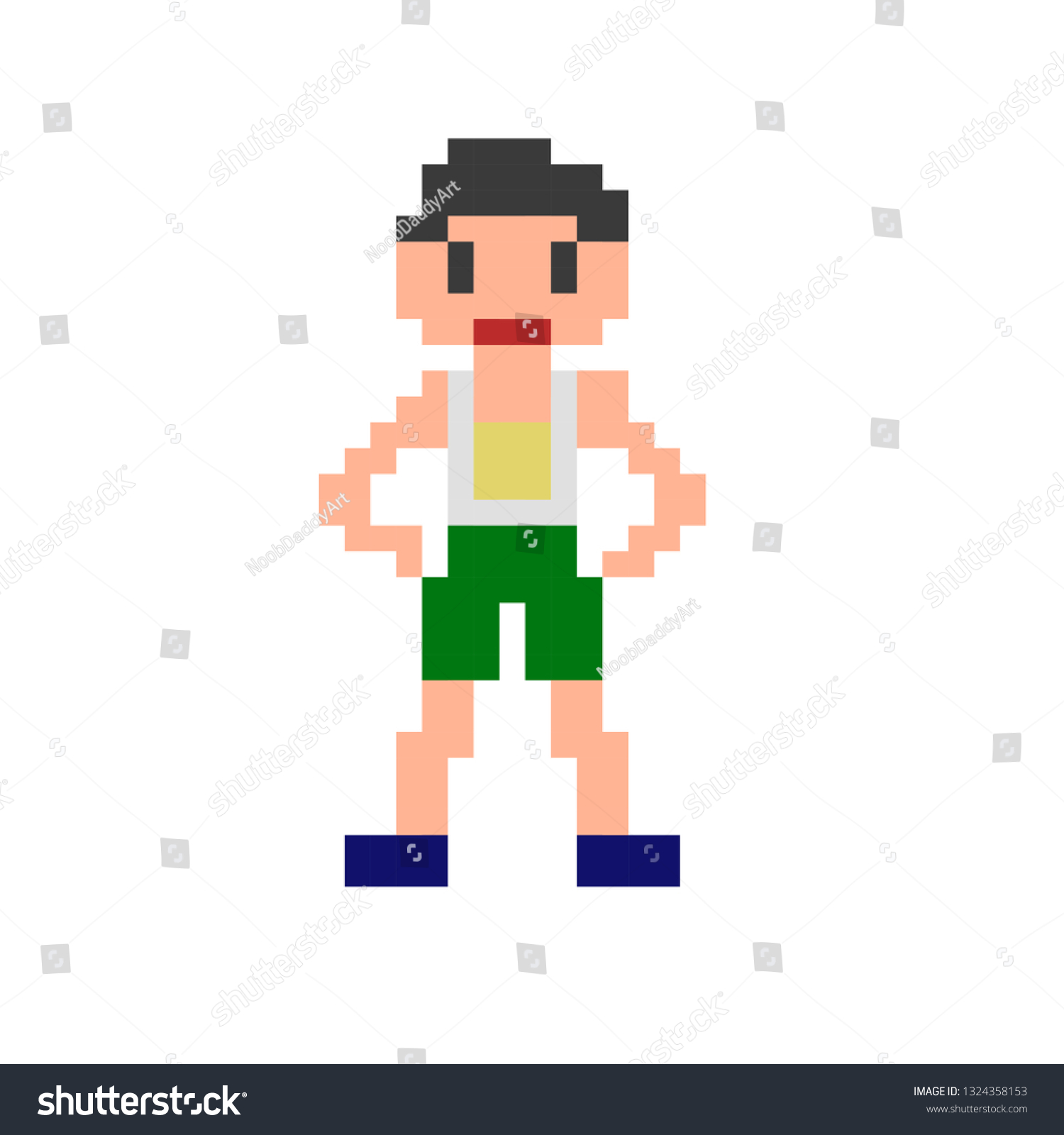 Vector Runner Concept Pixel Art Stock Vector (Royalty Free) 1324358153