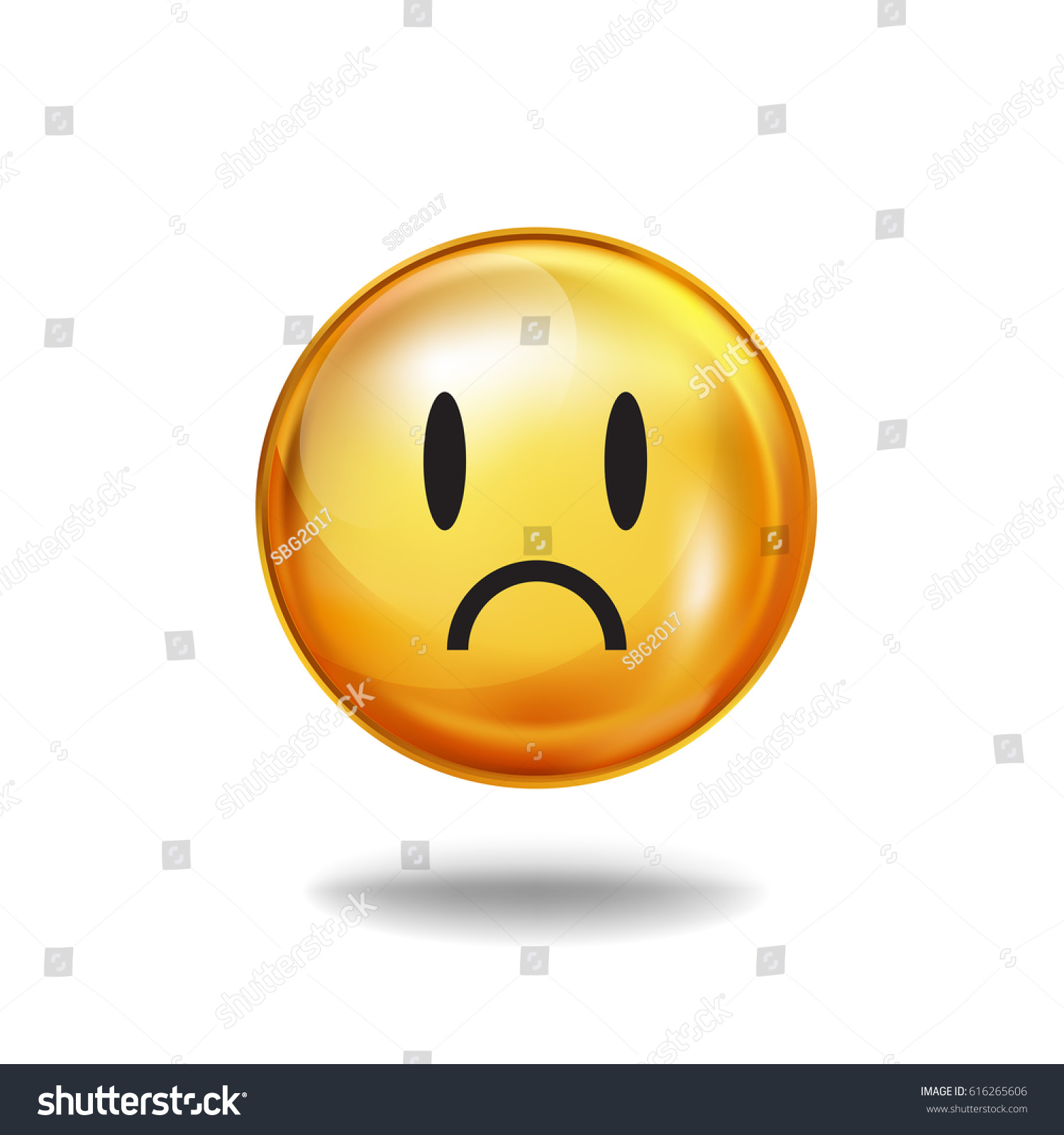 Vector Sad Face On White Background Stock Vector (Royalty Free) 616265606
