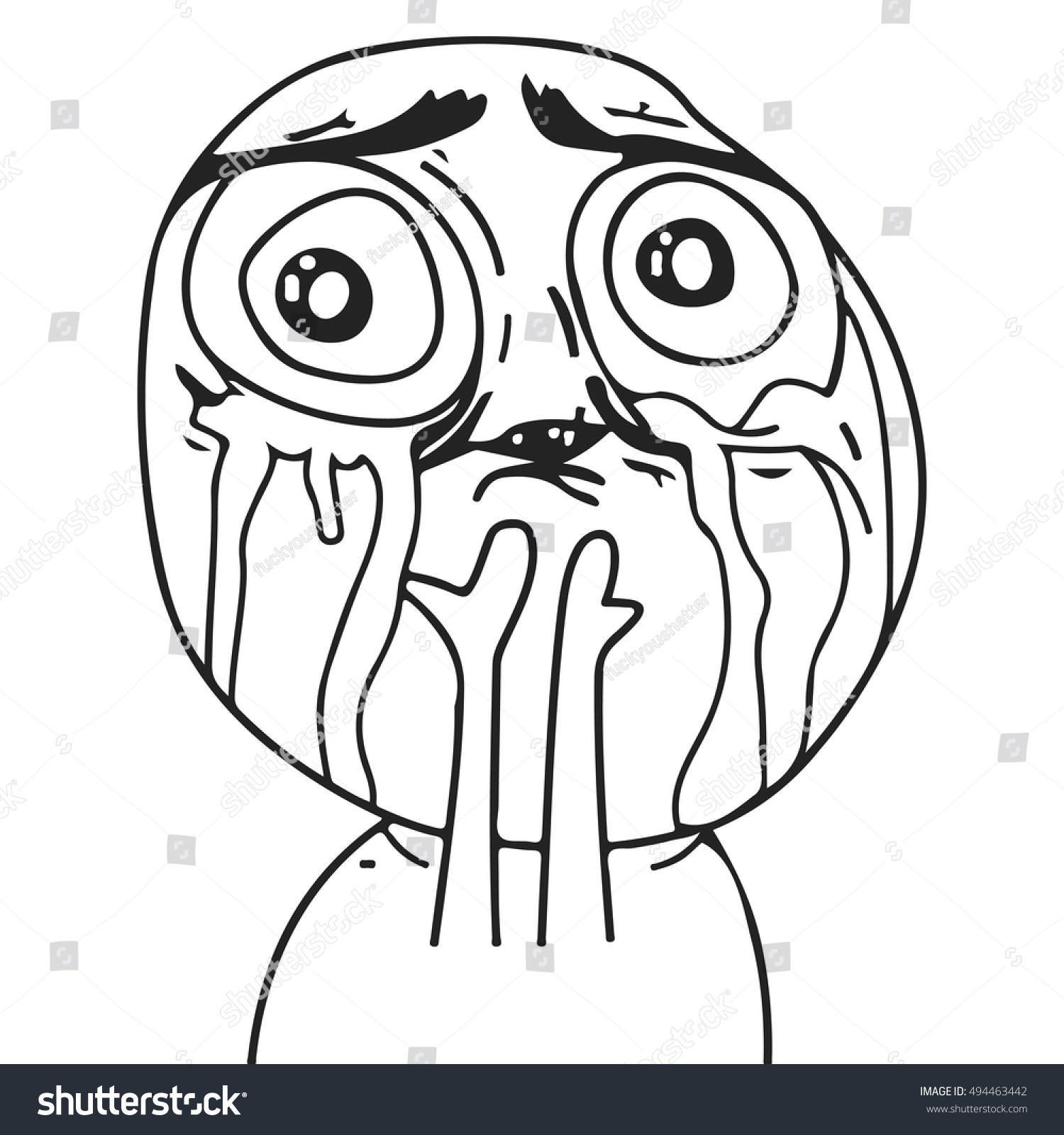 Vector Sad Guy Meme Face Any: vetor stock (livre de direitos) 494463442