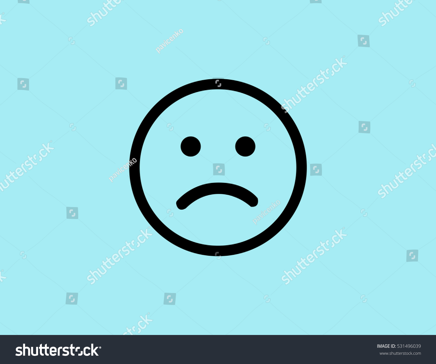 Vector Sad Smiley Symbol Flat Design: เวกเตอร์สต็อก (ปลอดค่าลิขสิทธิ์ ...