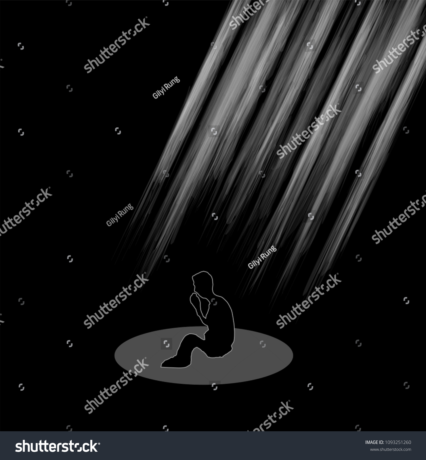 Vector Sad Story Black Background Stock Vector (Royalty Free ...