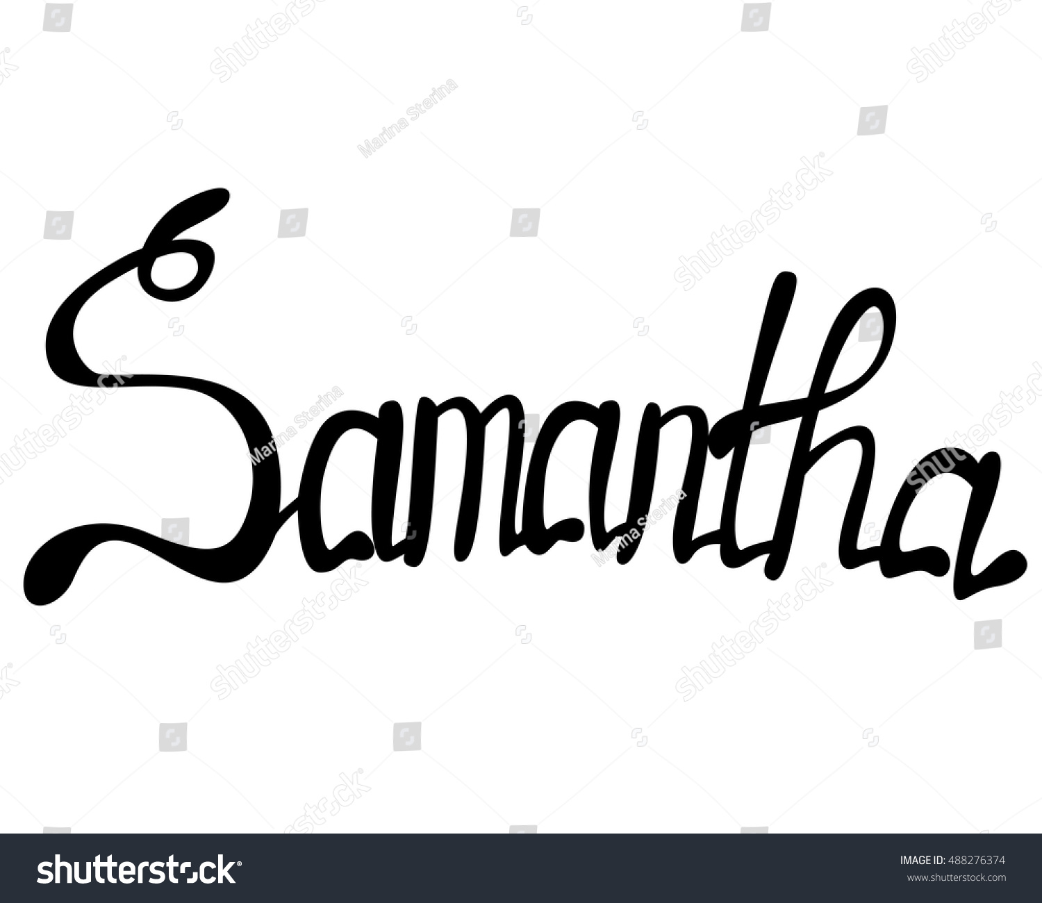 Vector Samantha Name Lettering Stock Vector (Royalty Free) 488276374