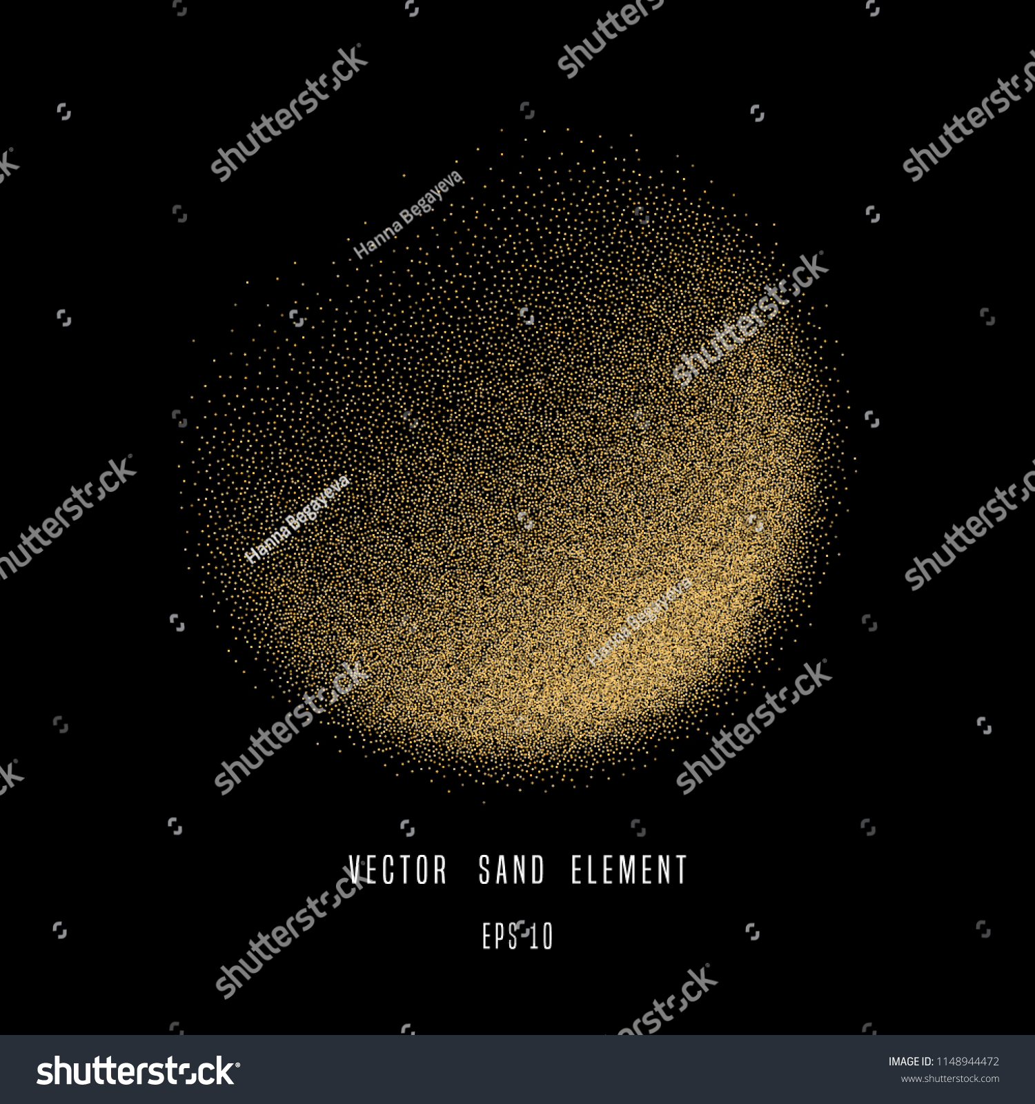 Vector Sand Circle Isolated On Black Stock Vector (Royalty Free) 1148944472