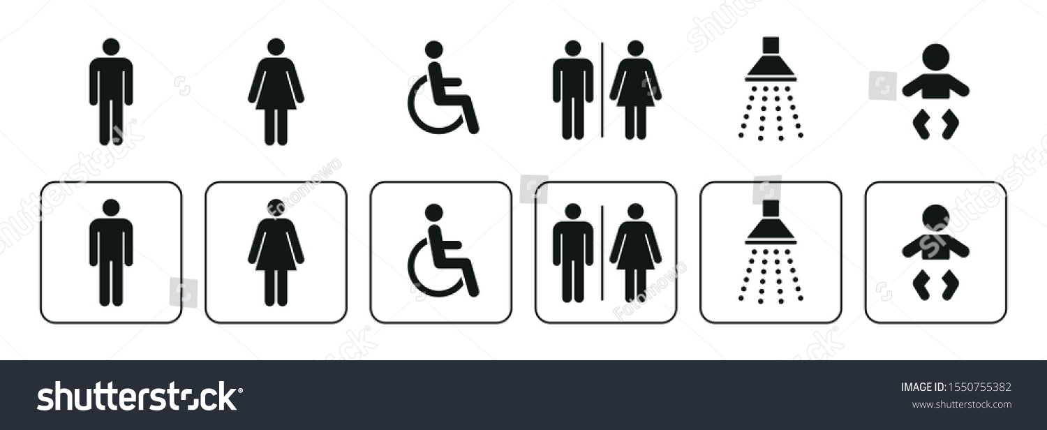 Vector Sanitary Pictogram Icon Set Stock Vector (Royalty Free) 1550755382