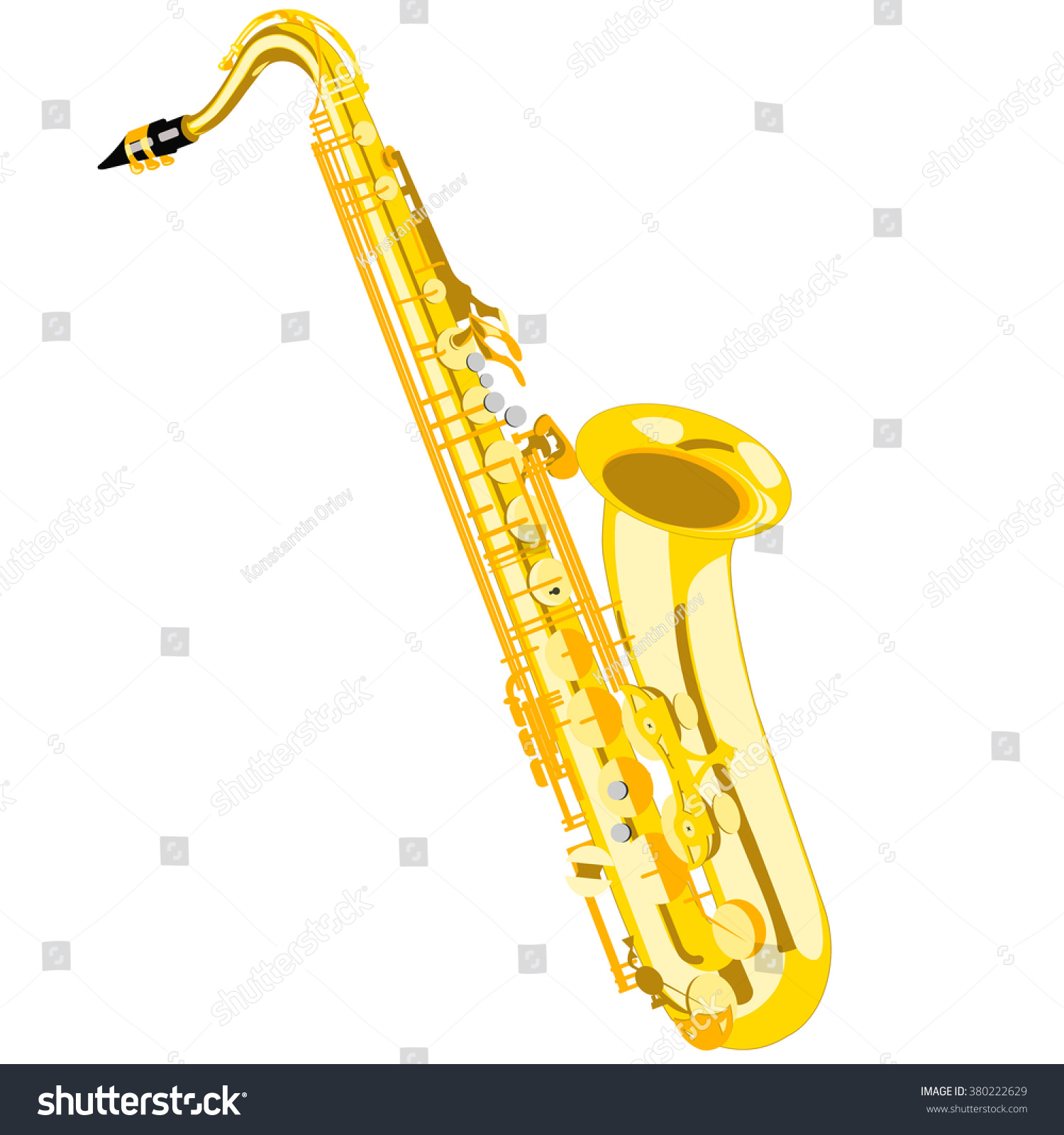Vector Saxophone On White Background Stock Vector 380222629 - Shutterstock