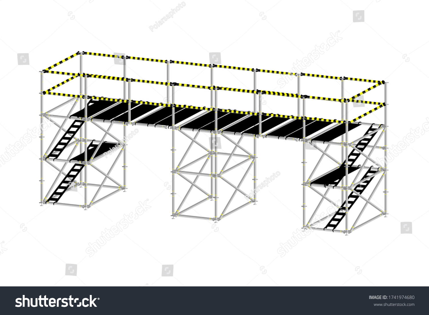 Vector Scaffolding Isolated Illustration White Background Stock Vector ...