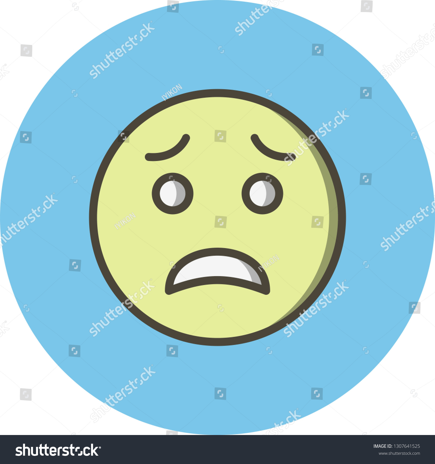 Vector Scared Emoji Icon Stock Vector (Royalty Free) 1307641525