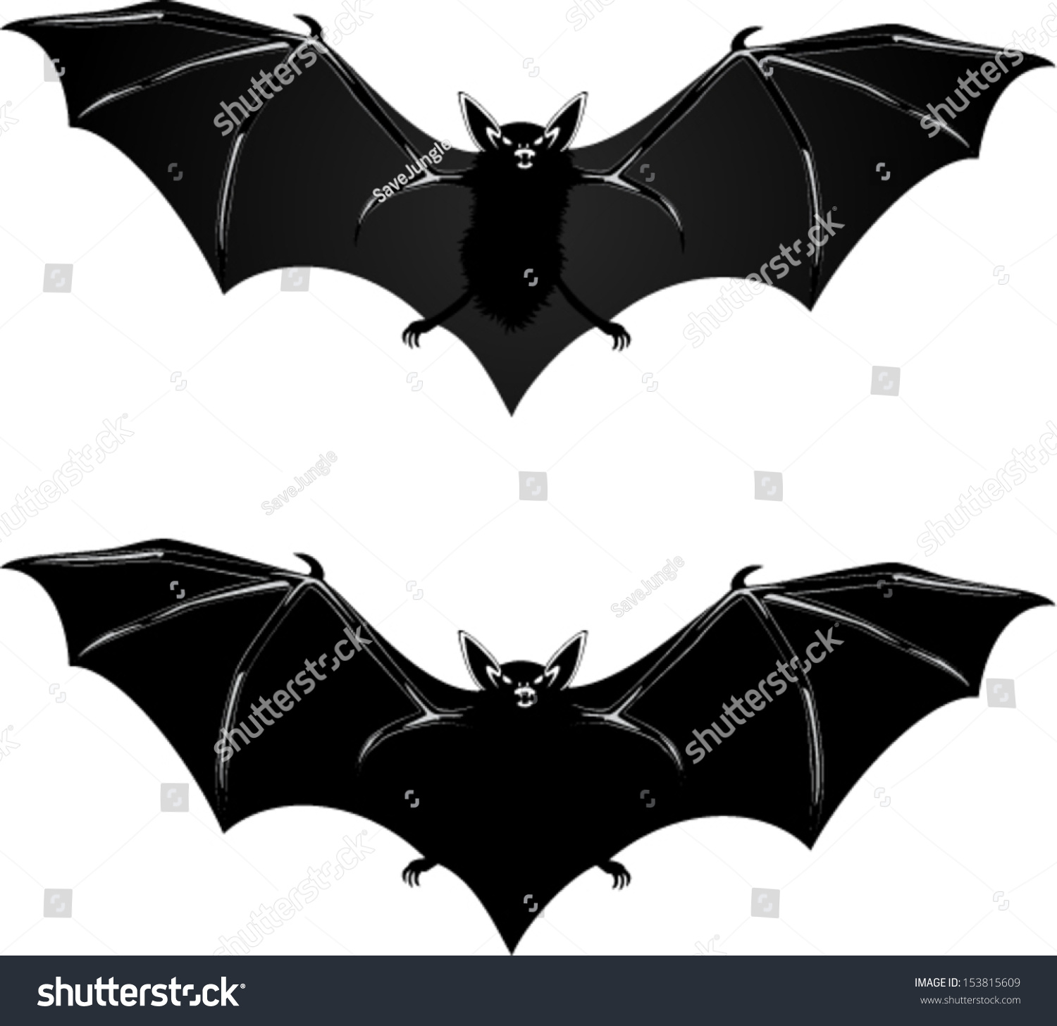 Vector Scary Halloween Bats Stock Vector 153815609 - Shutterstock