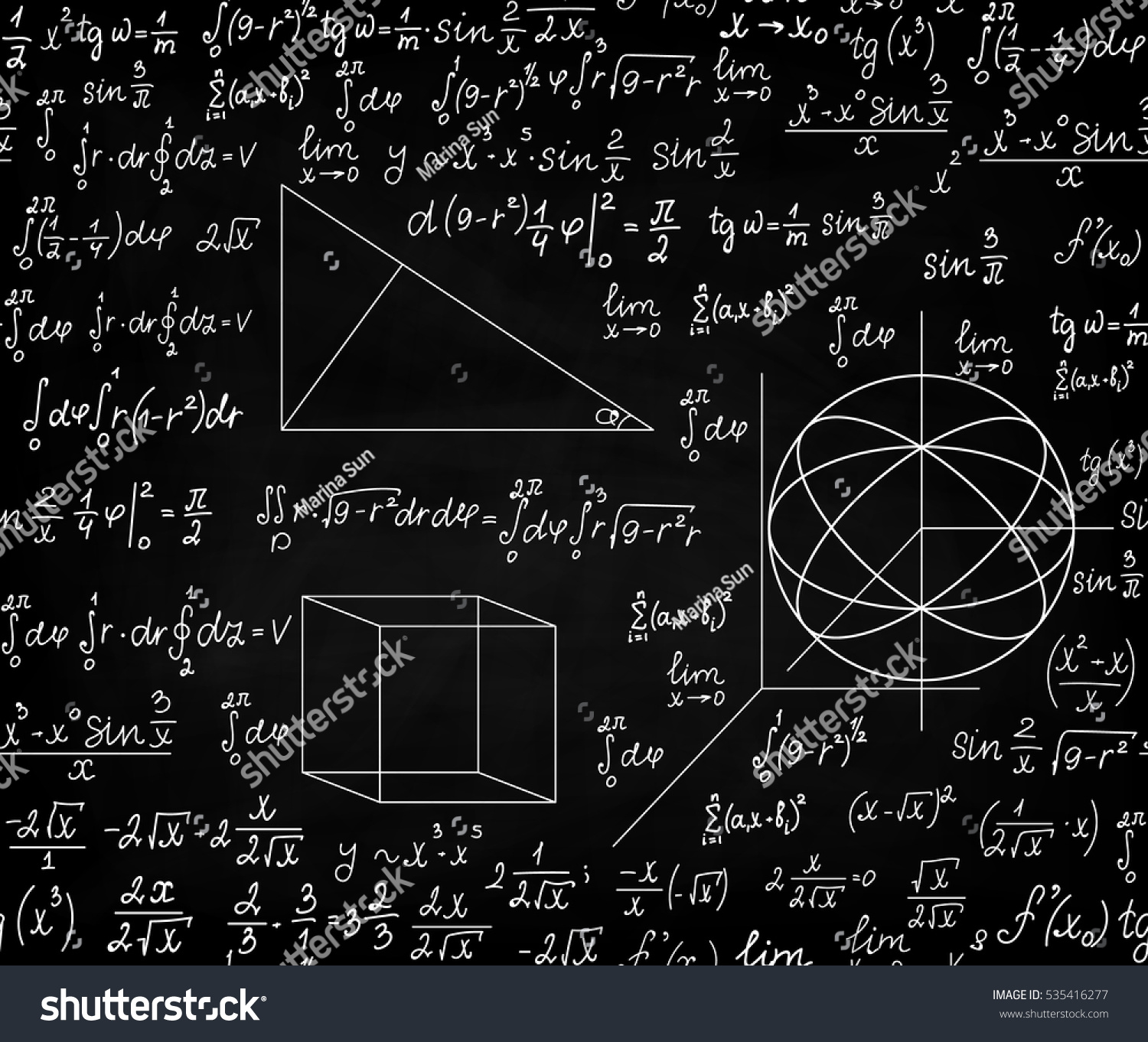 Vector School Mathematical Seamless Pattern Elementary Stock Vector ...