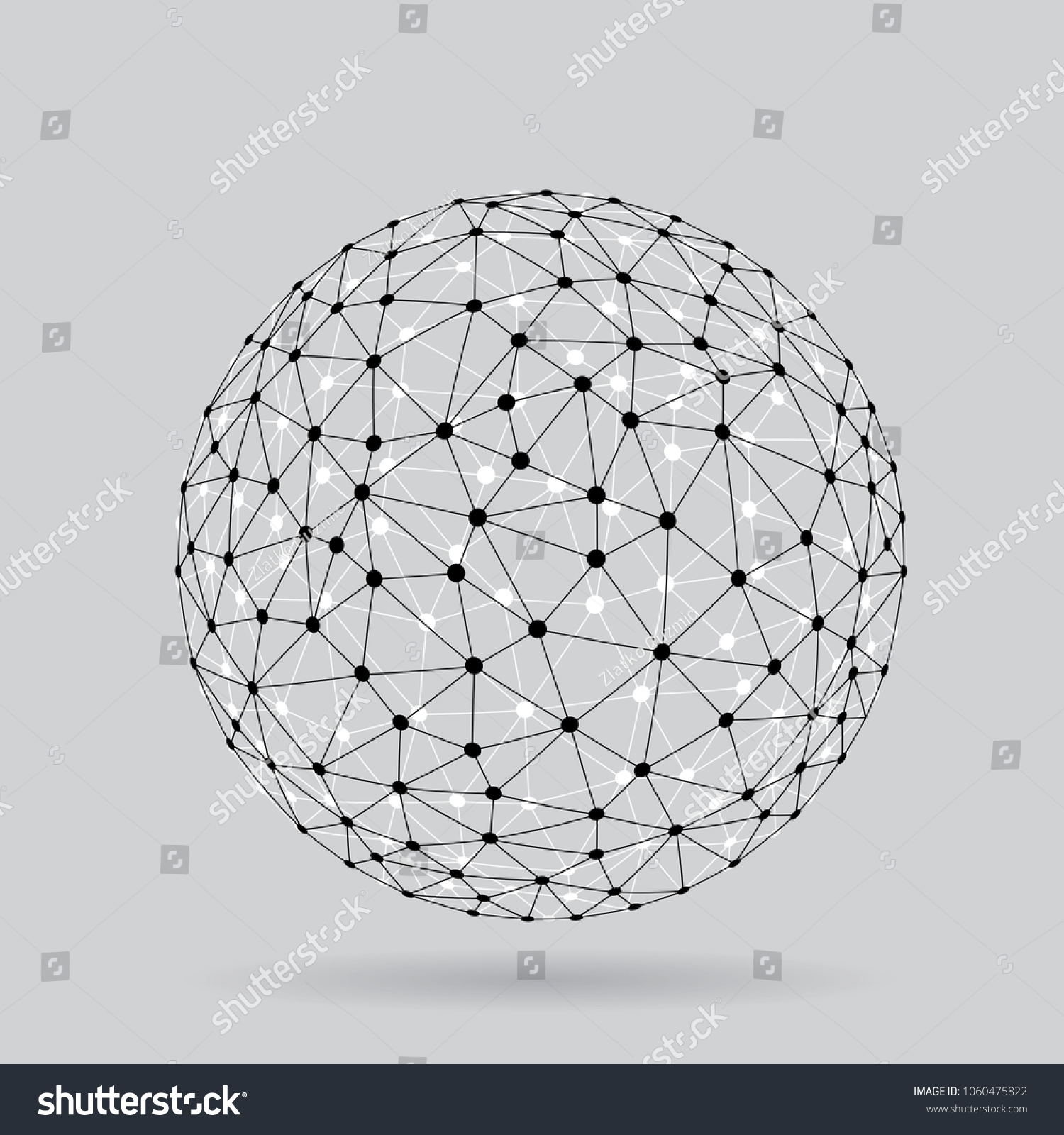 Vector Science Background Triangulated Sphere Network Stock Vector ...