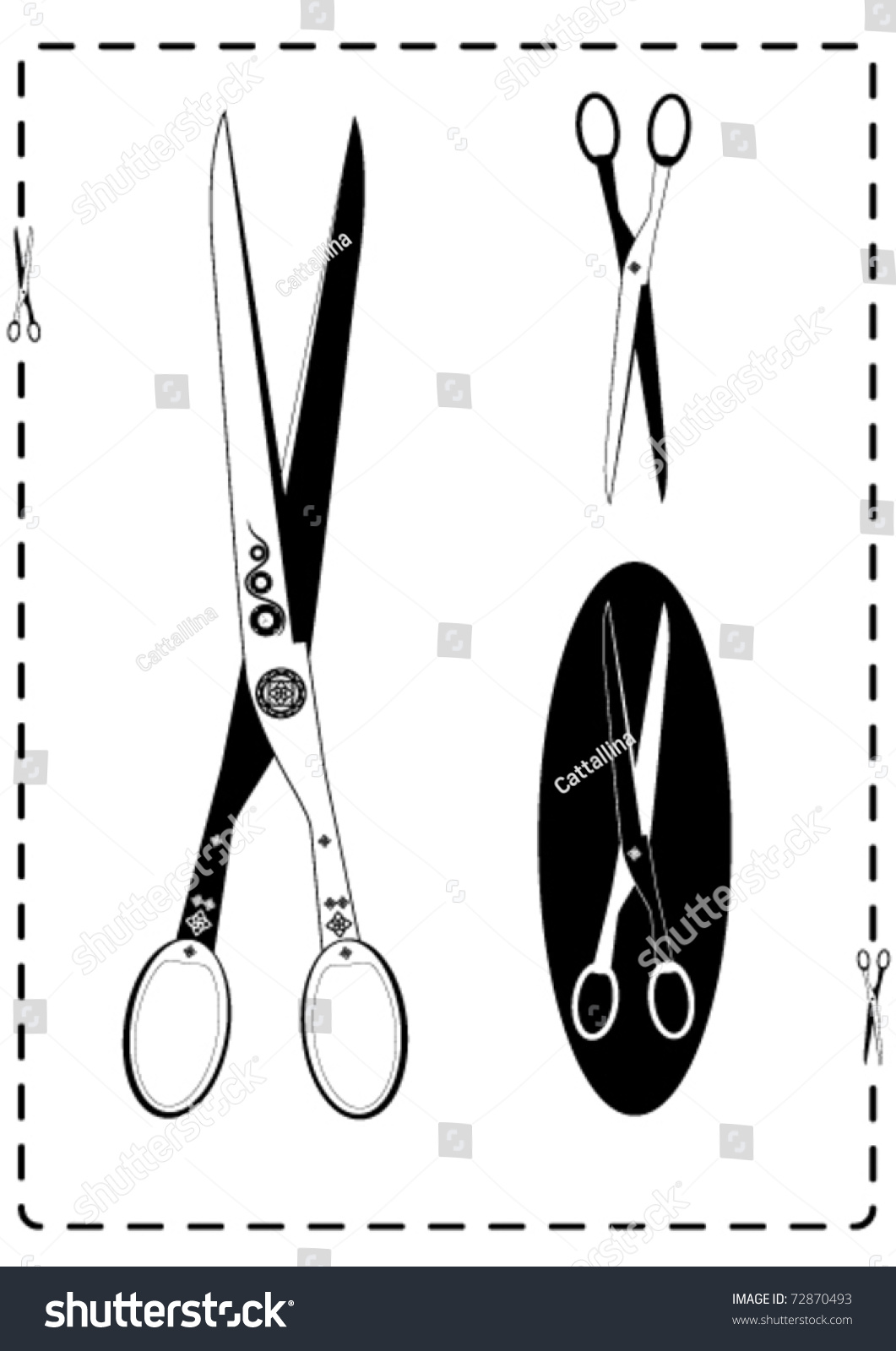 Vector Scissors Coupon Border Stock Vector (Royalty Free) 72870493 ...