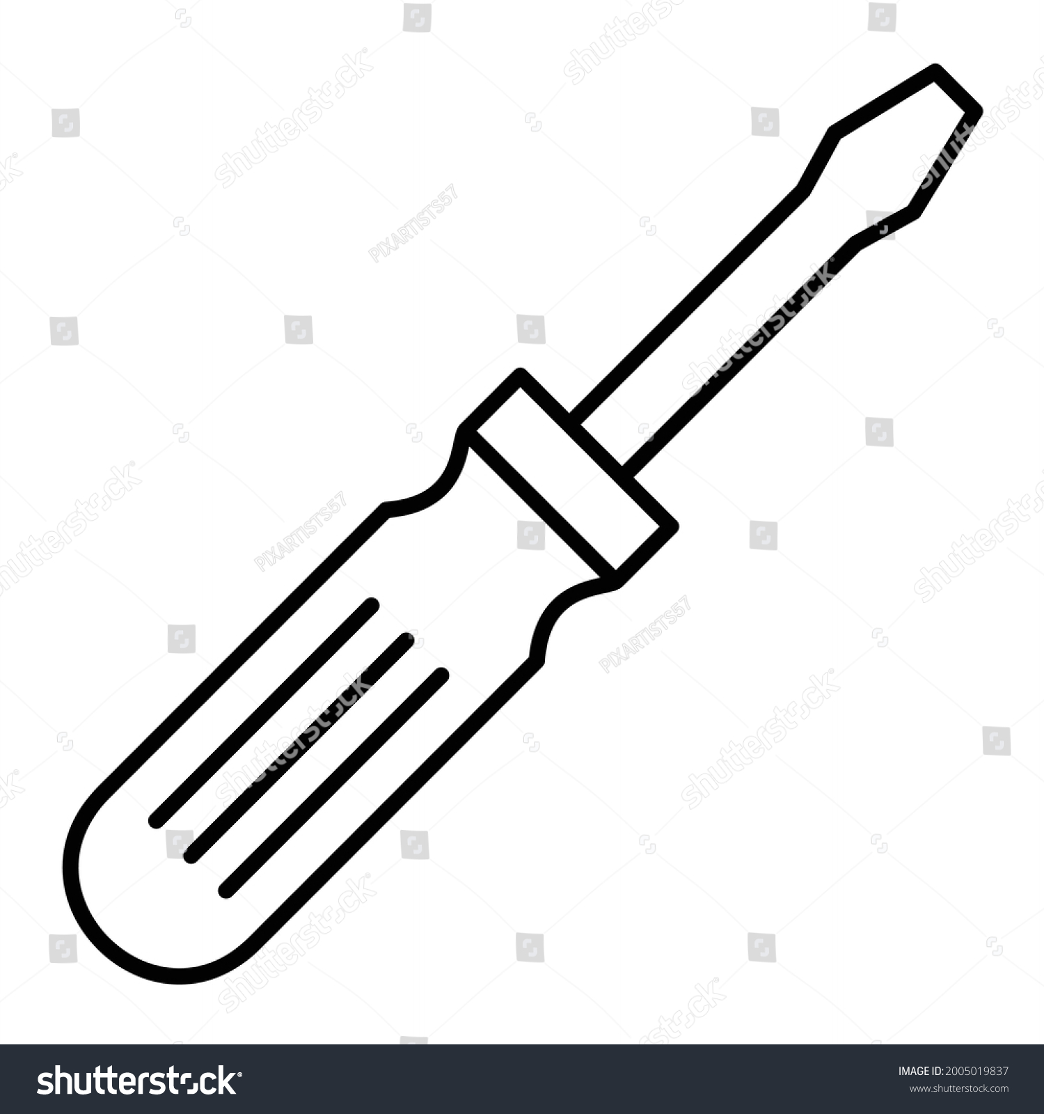 Vector Screwdriver Outline Icon Design Stock Vector (Royalty Free ...