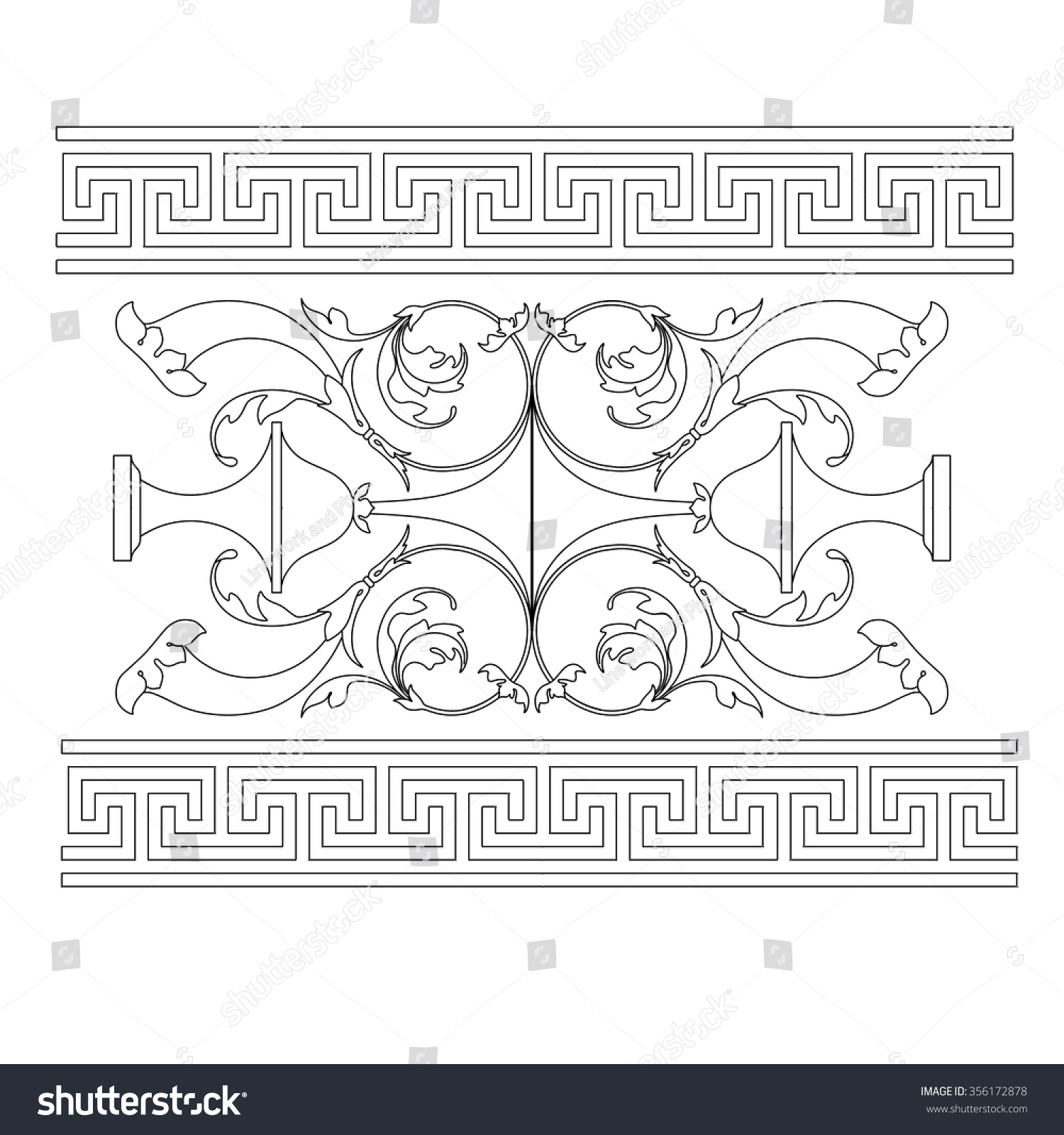Vector Scroll Design Black White Stock Vector (Royalty Free) 356172878 ...