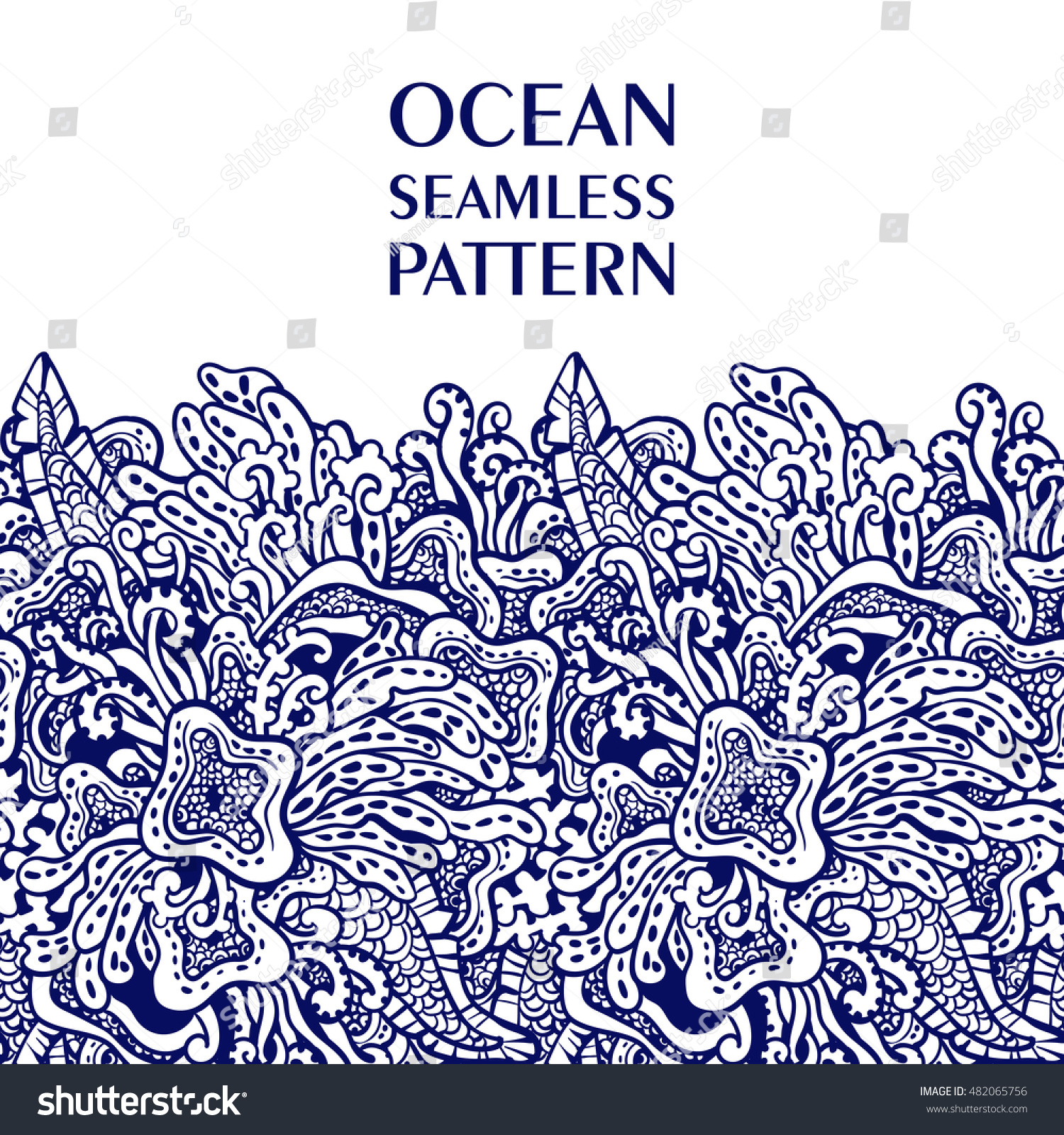 Vector Sea Design Seaweed Pattern Vector Stock Vector (Royalty Free ...