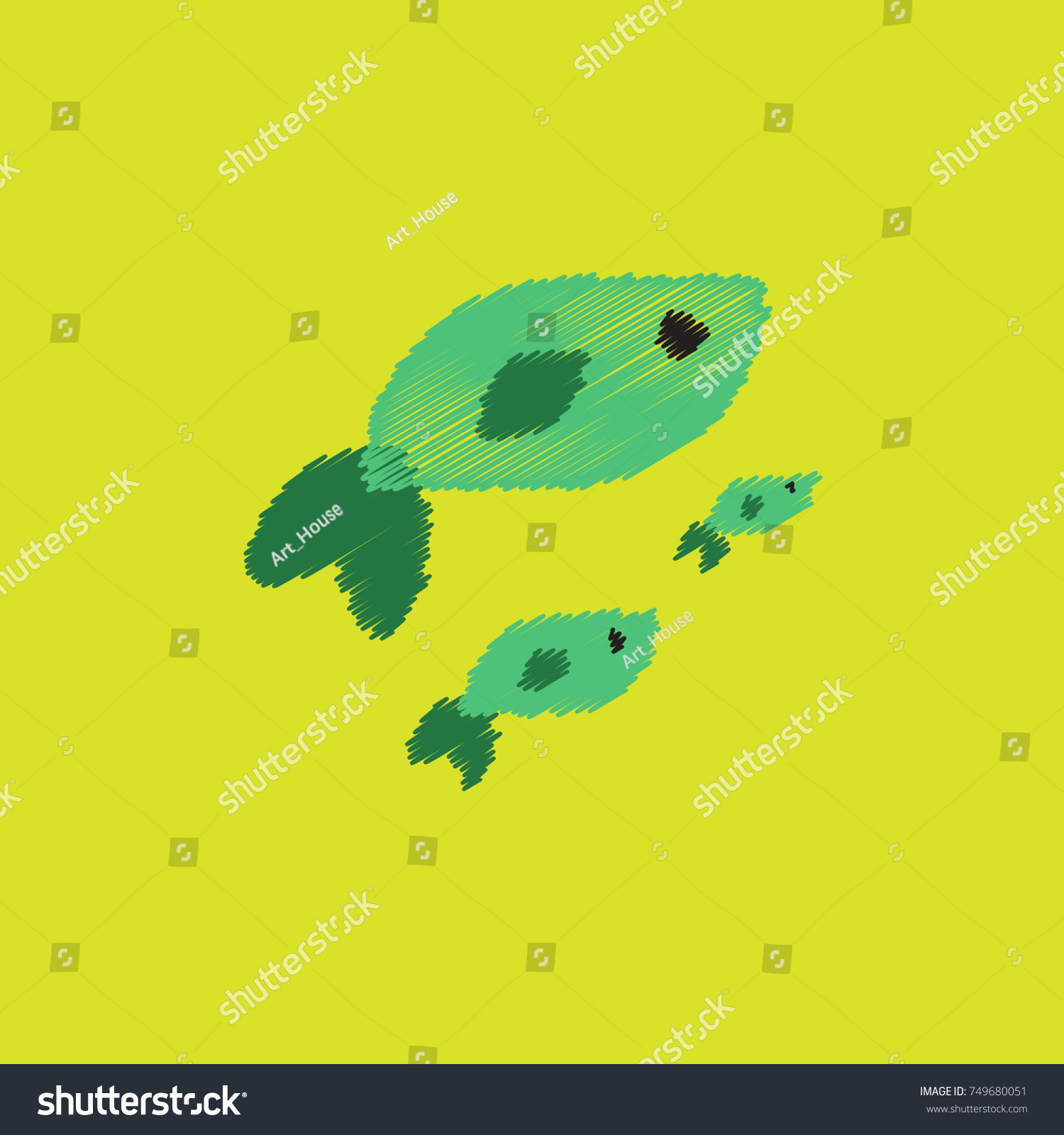 Vector Sea Fish Hatching Style Stock Vector (Royalty Free) 749680051 ...