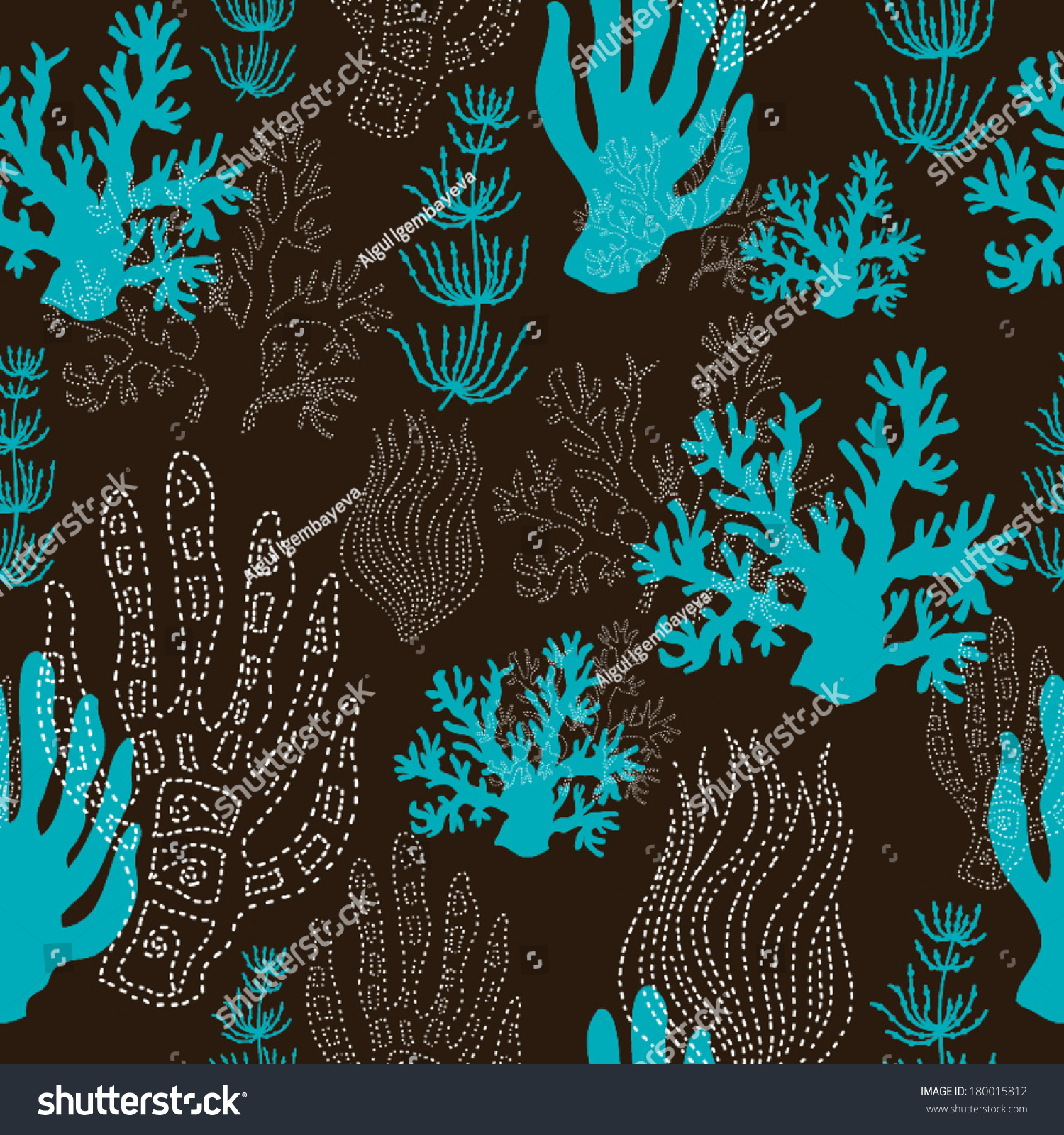 Vector Sea Seamless Pattern Vector Underwater Stock Vector (Royalty ...