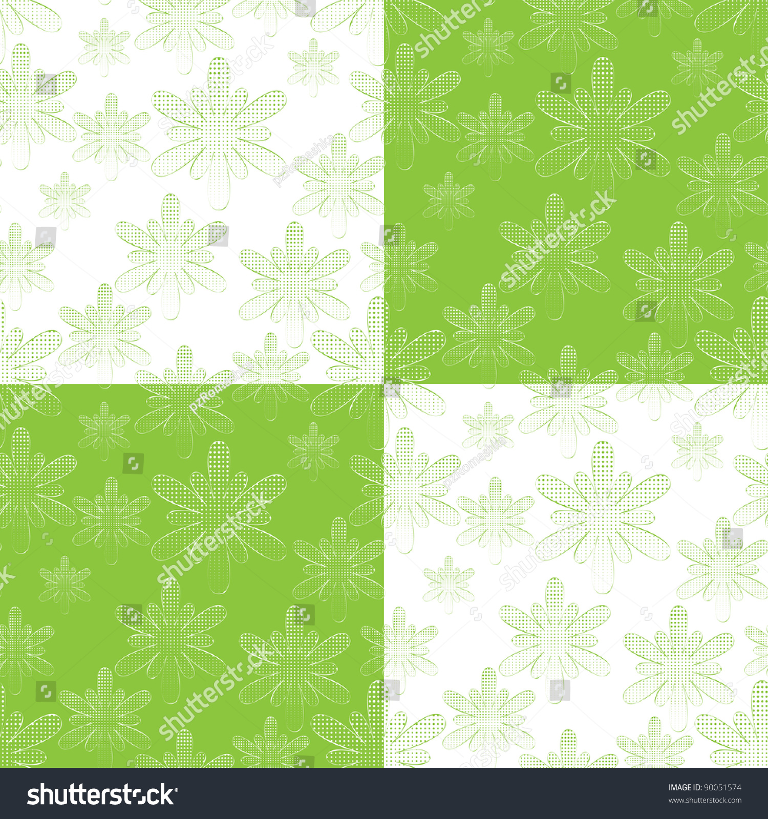 Vector Seamless Background Checkered Flowers Stock Vector (Royalty Free ...