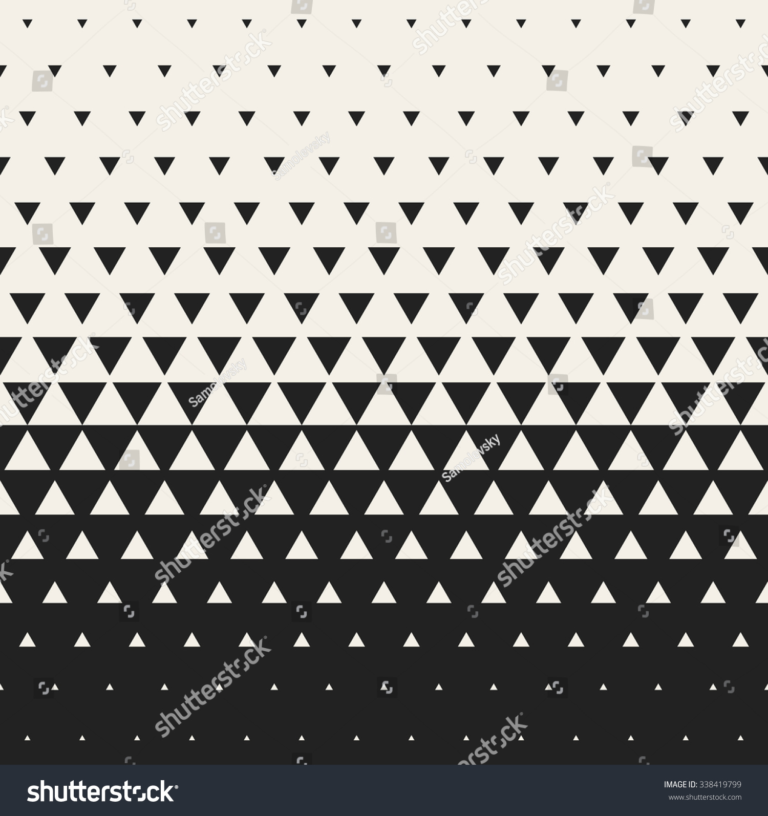 Vector Seamless Black And White Morphing Triangle Halftone Grid ...