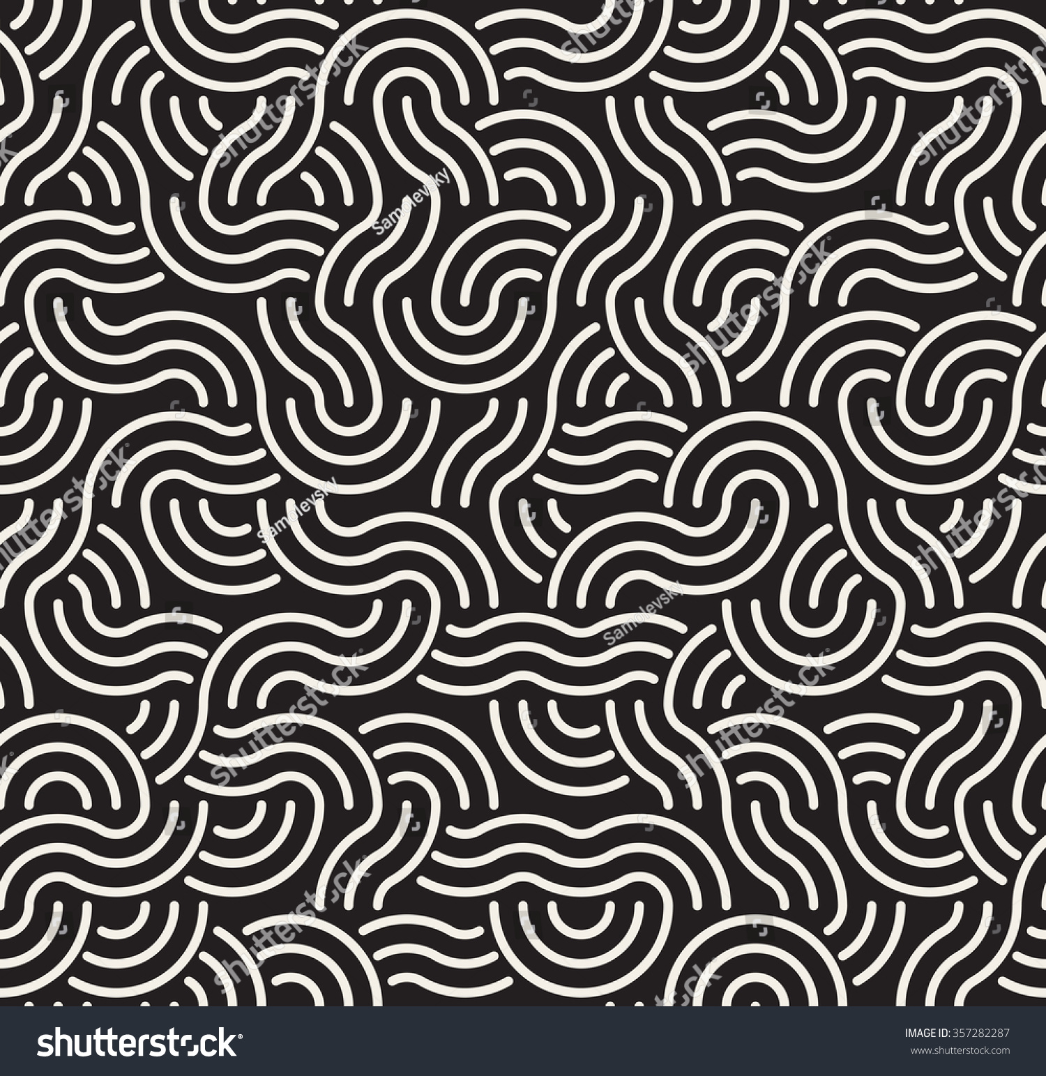Vector Seamless Black White Rounded Arc Stock Vector (Royalty Free ...