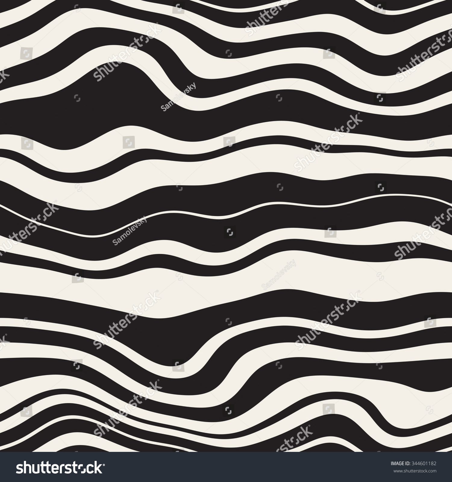 Vector Seamless Black White Wavy Parallel Stock Vector (Royalty Free ...