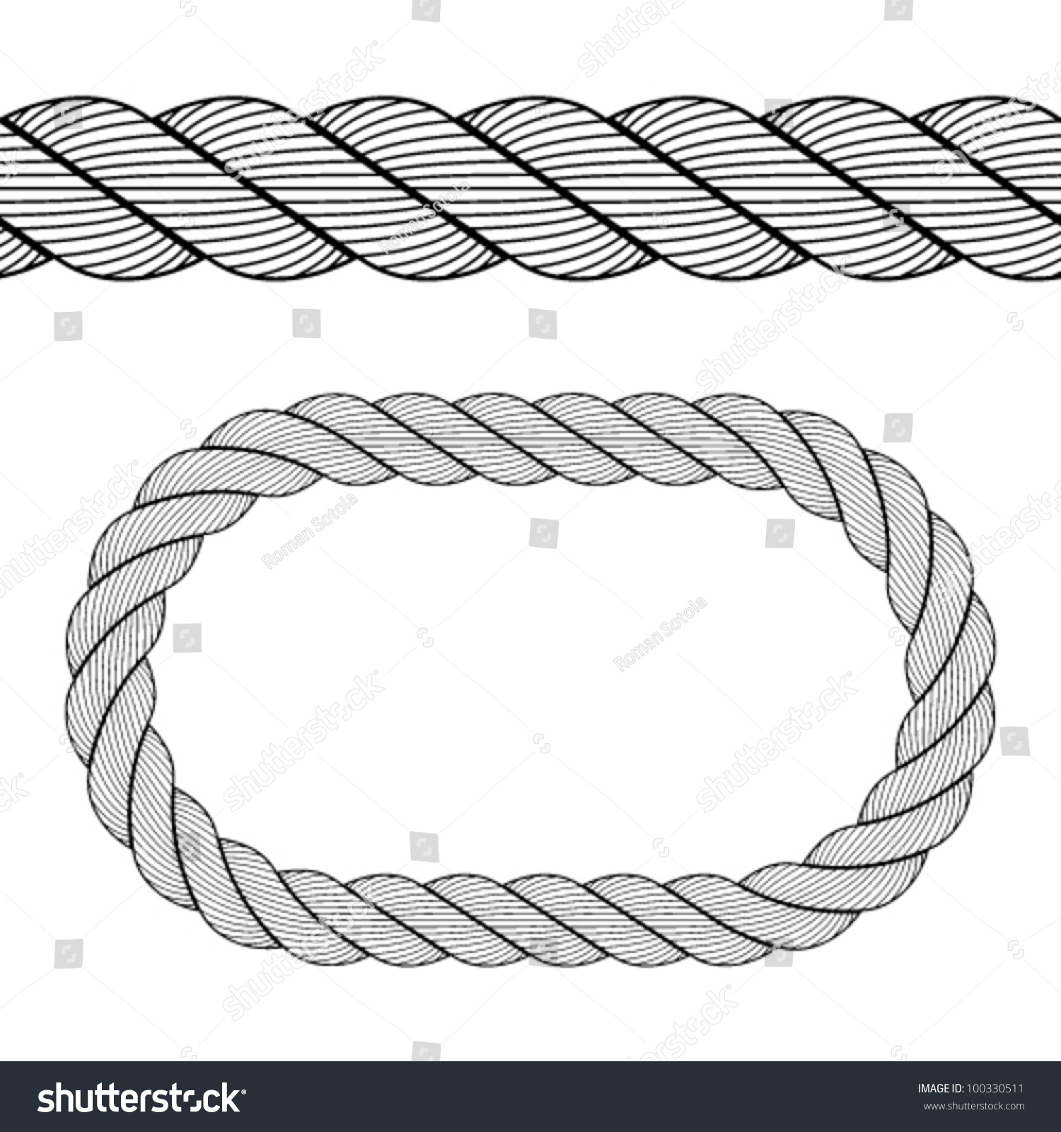 Vector Seamless Black Rope Symbol Stock Vector (Royalty Free) 100330511 ...