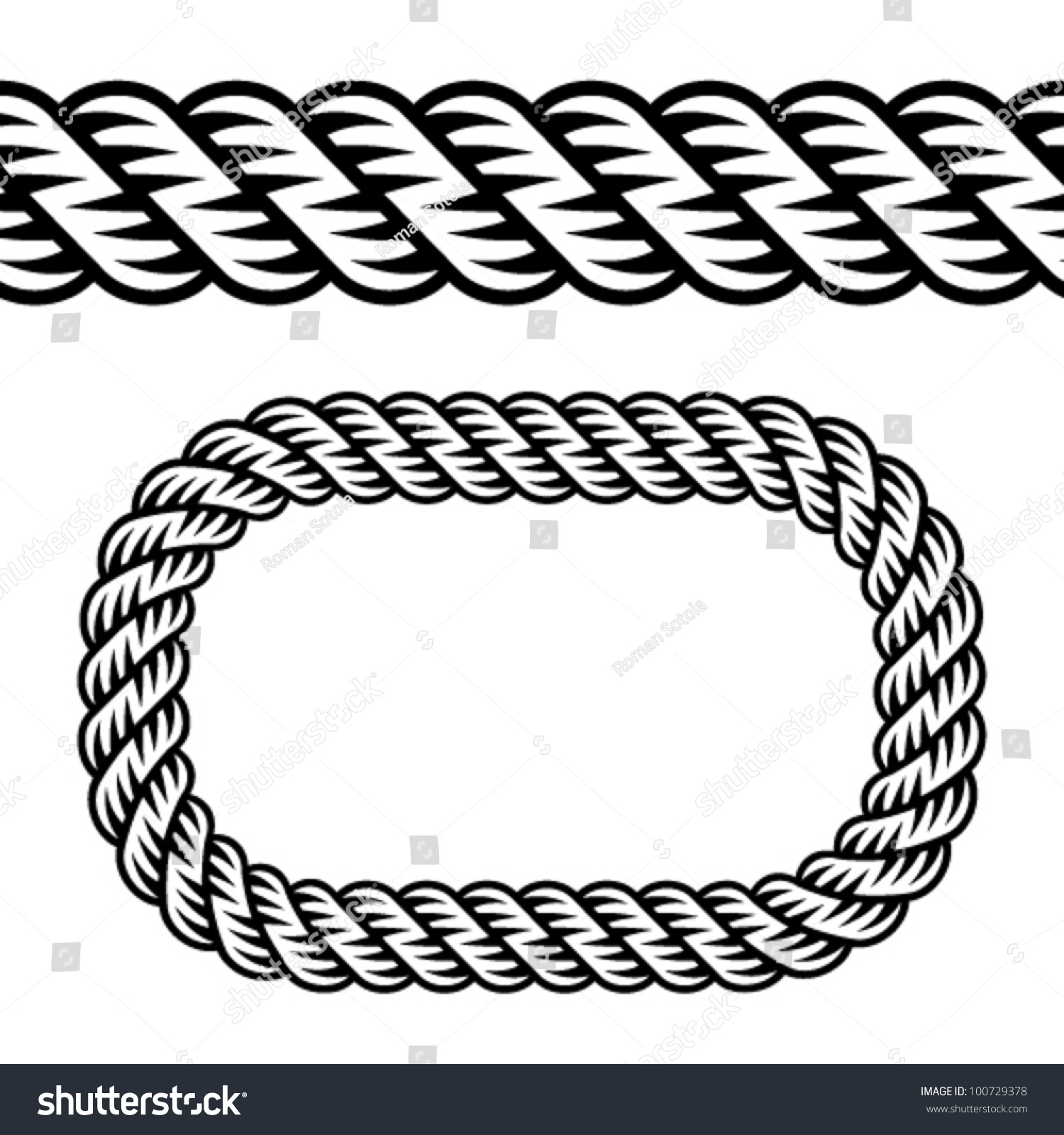 Vector Seamless Black Rope Symbol Stock Vector (Royalty Free) 100729378