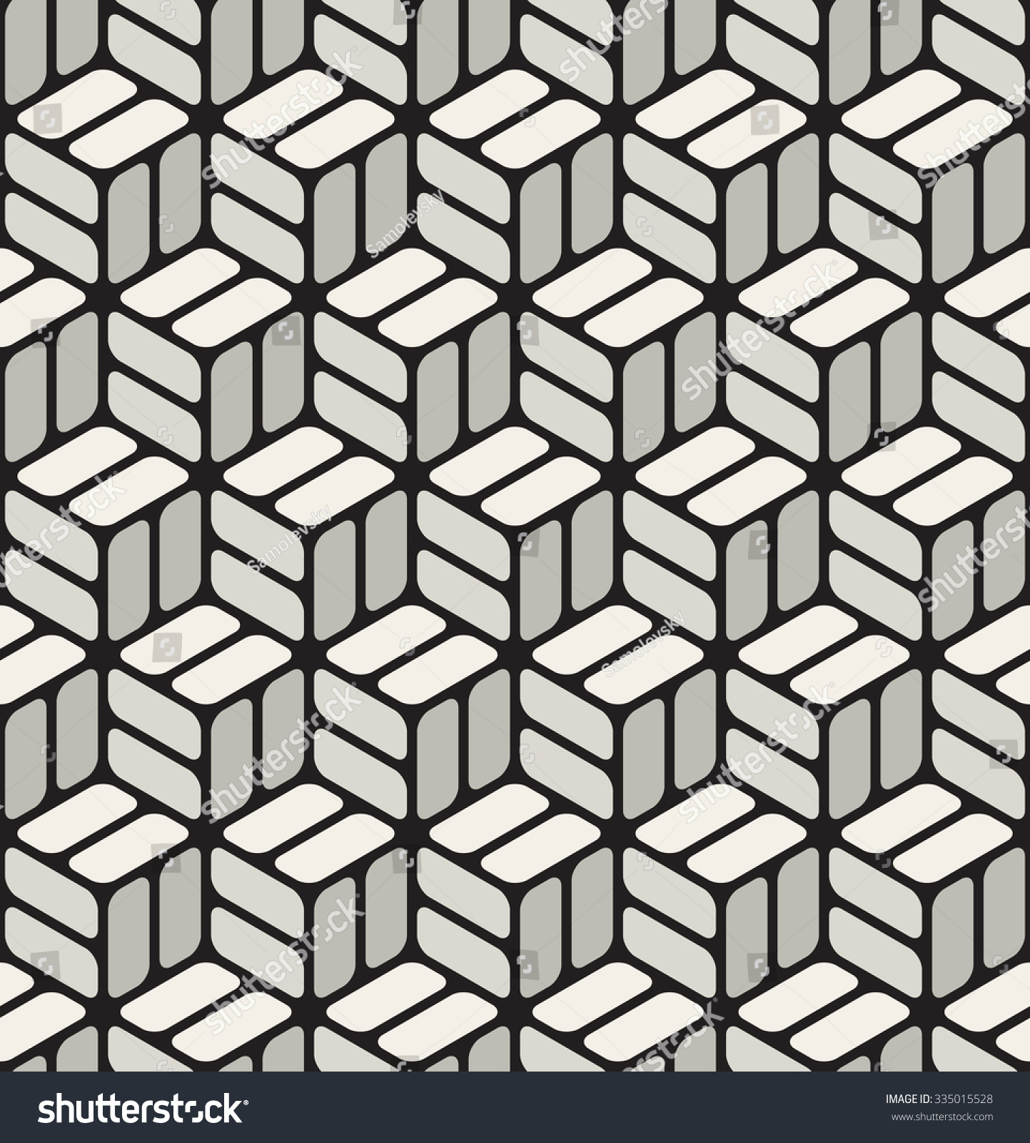 Vector Seamless Black White Rounded Corner Stock Vector (Royalty Free ...