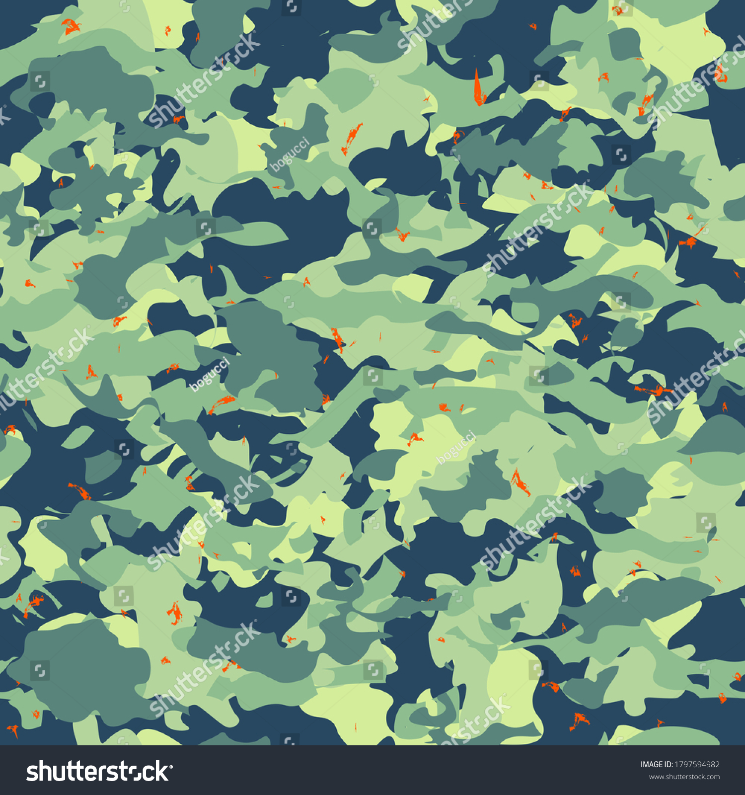 Vector Seamless Camo Flecks Tiger Army Stock Vector (Royalty Free ...