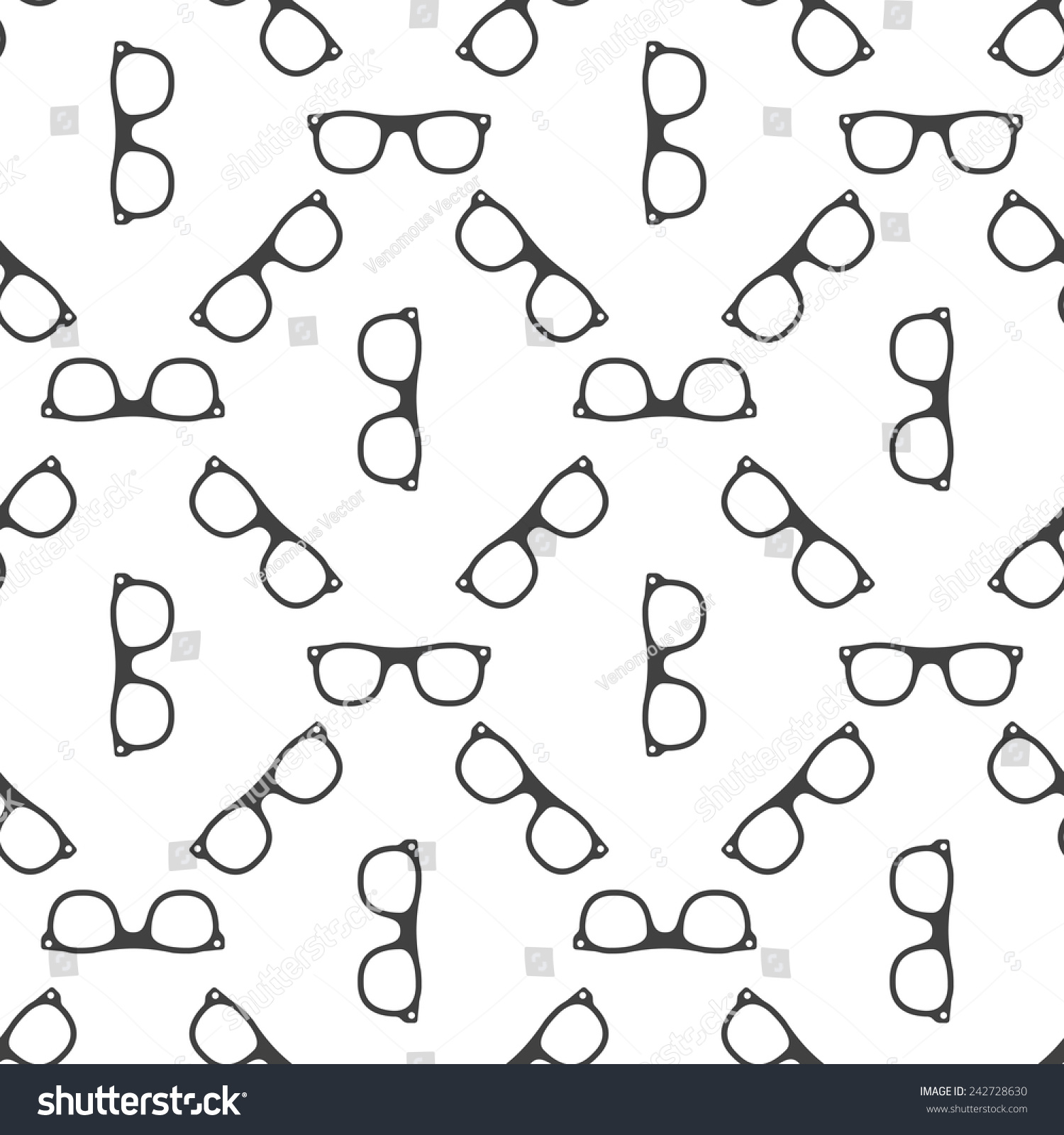 Vector Seamless Glasses Pattern Minimal Eyeglasses Stock Vector ...
