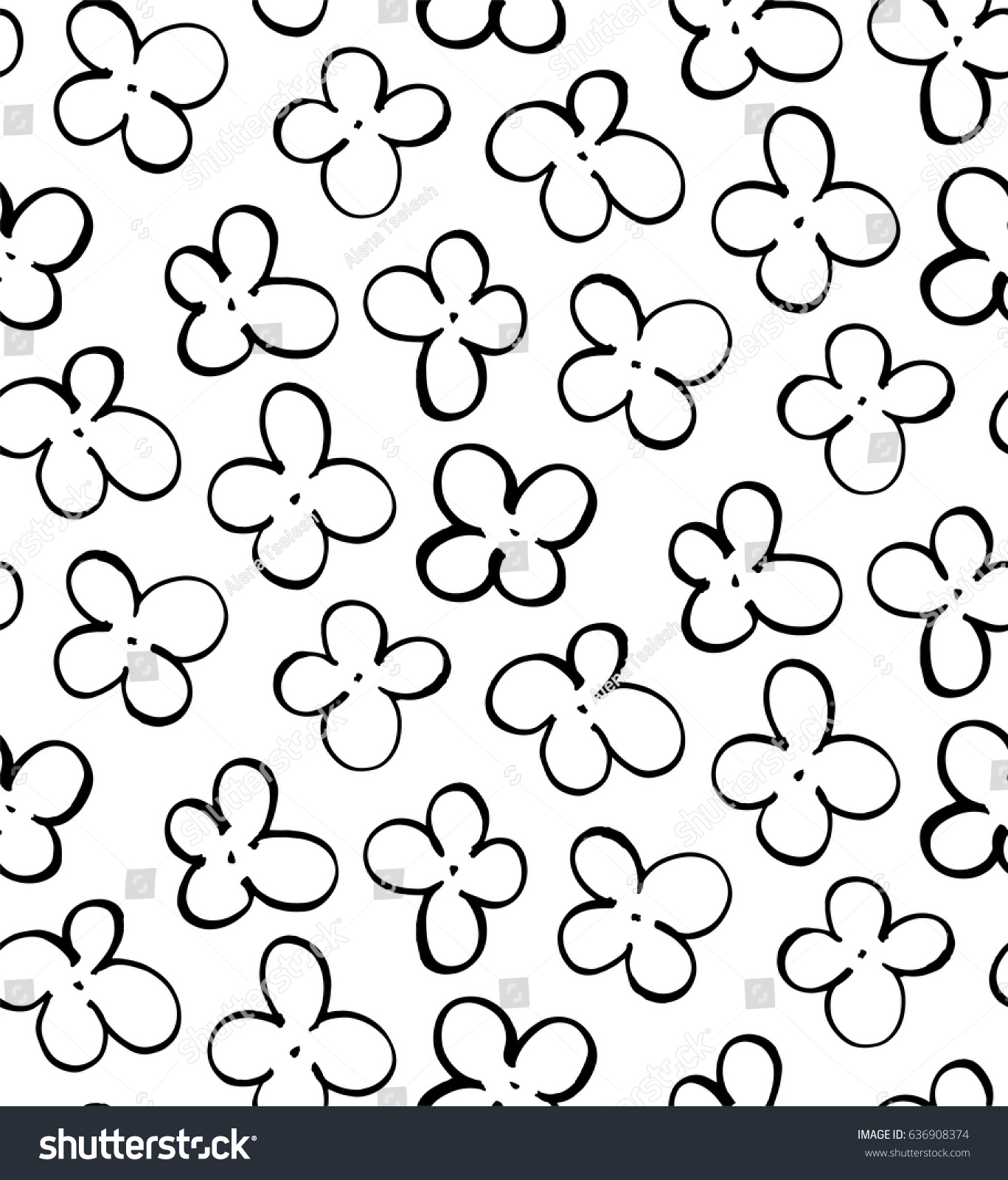 Vector Seamless Hand Drawn Flower Pattern Stock Vector (Royalty Free ... Vector Seamless Hand Drawn Flower Pattern Stock Vector (Royalty Free ...