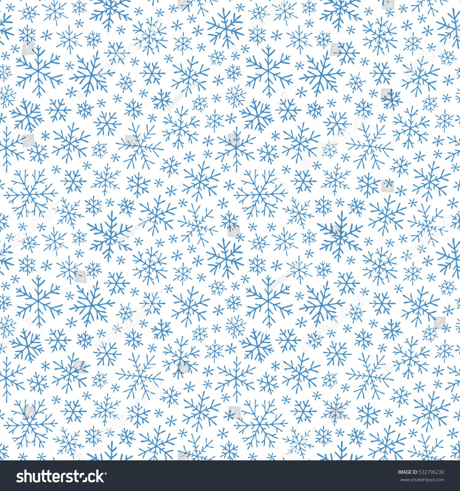 Vector Seamless Hand Drawn Simple Snow Stock Vector 532796230 ...