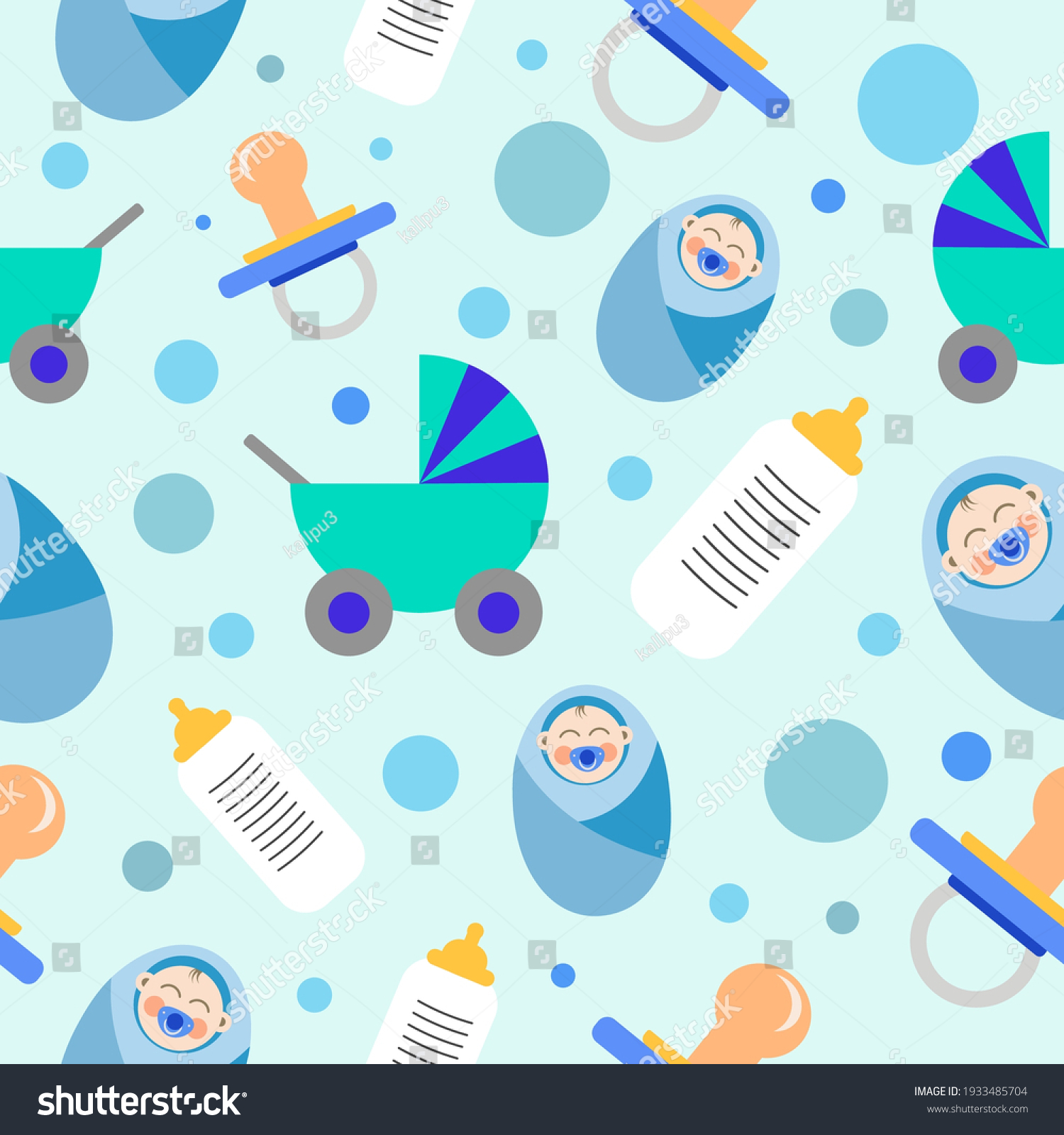 Vector Seamless Kind Cute Baby Theme Stock Vector (Royalty Free ...