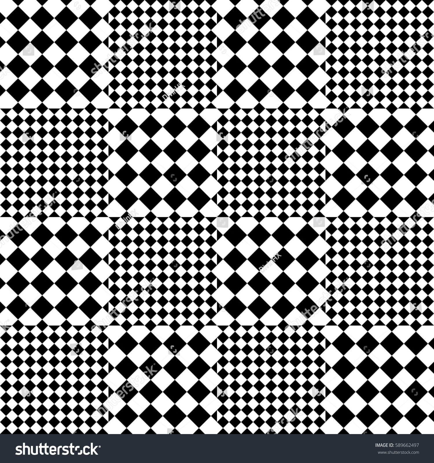 Vector Seamless Pattern Chequered Background Design Stock Vector ...