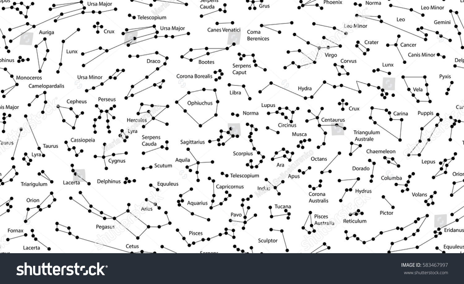 Vector Seamless Pattern Decoration Design Astronomy Stock Vector ...