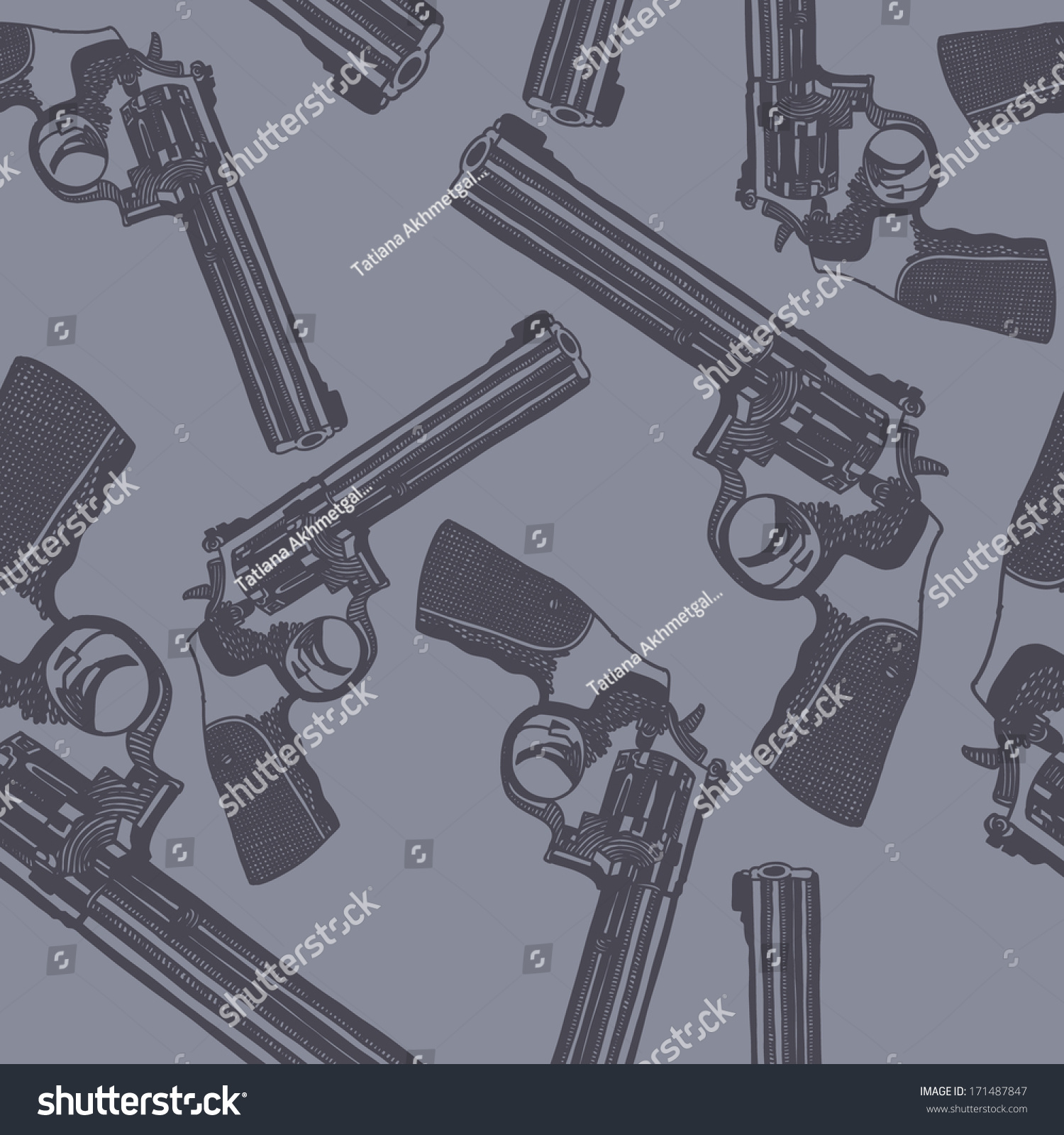 Vector Seamless Pattern Guns Stock Vector (Royalty Free) 171487847