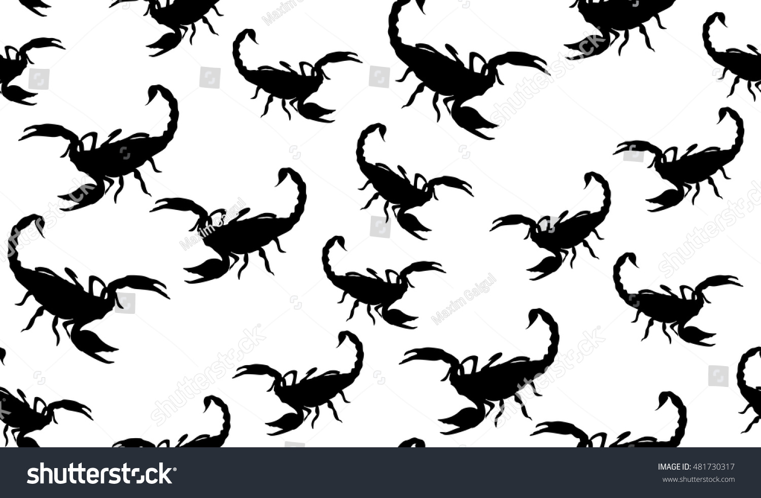 Vector Seamless Pattern Scorpion Stock Vector 481730317 - Shutterstock