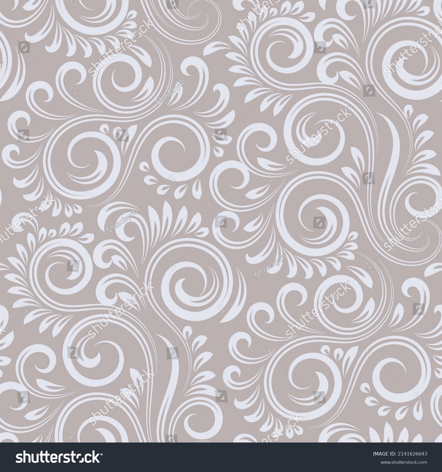 Vector Seamless Pattern Curves Floral Element Stock Vector (Royalty ...